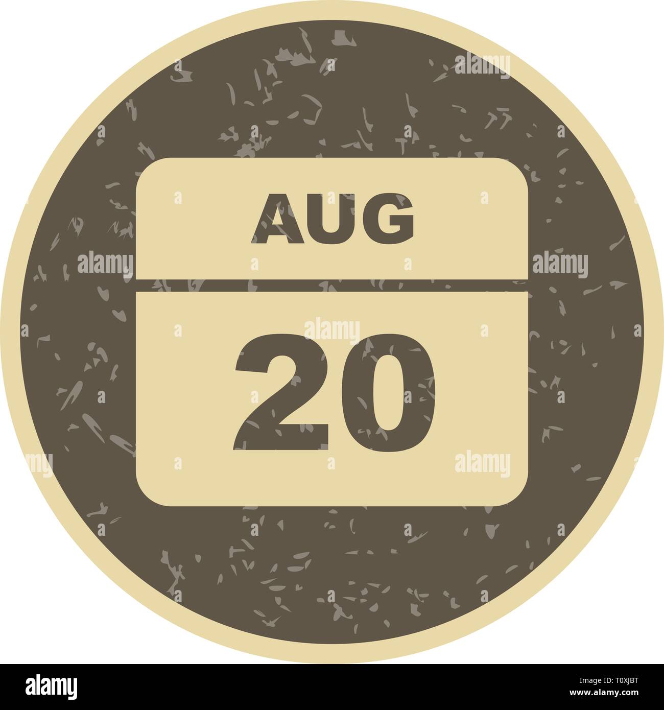 August 20th Date on a Single Day Calendar Stock Photo - Alamy