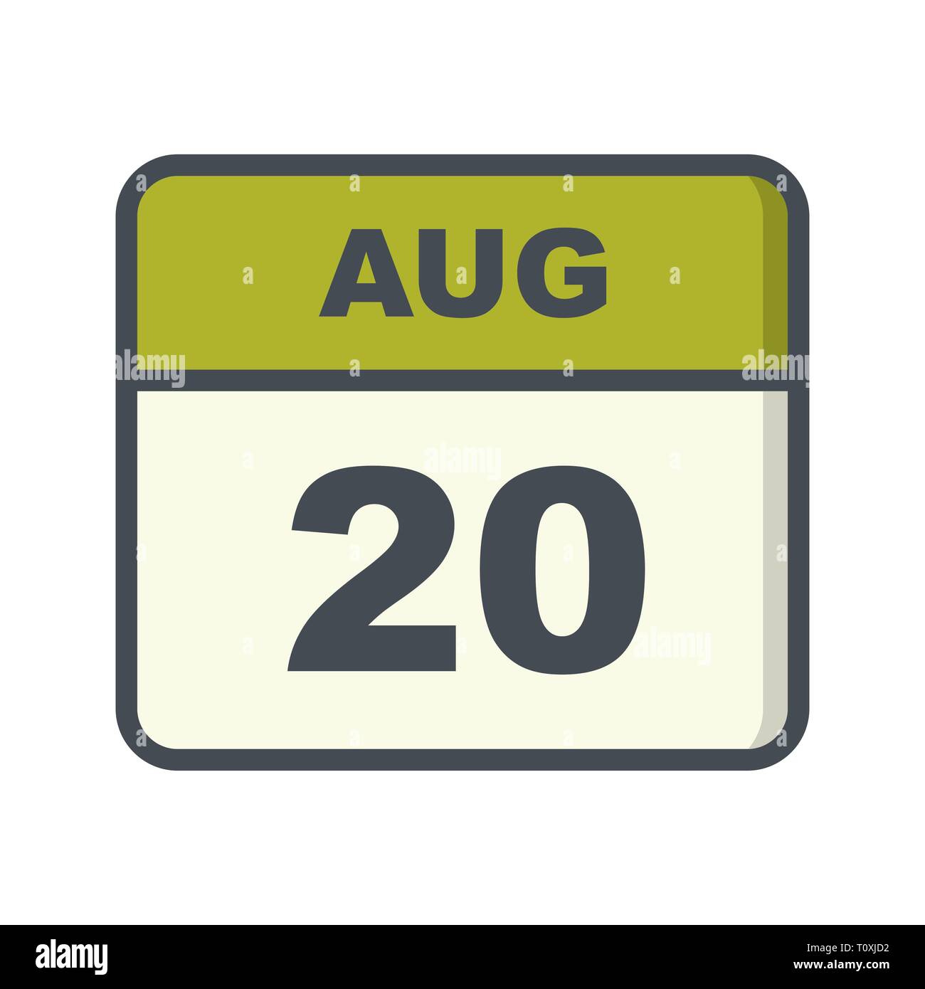 August 20th Date on a Single Day Calendar Stock Photo - Alamy