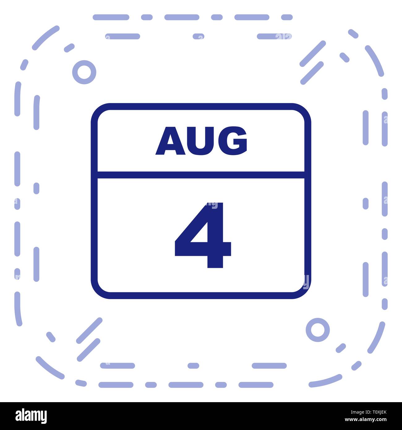 August 4th Date on a Single Day Calendar Stock Photo - Alamy
