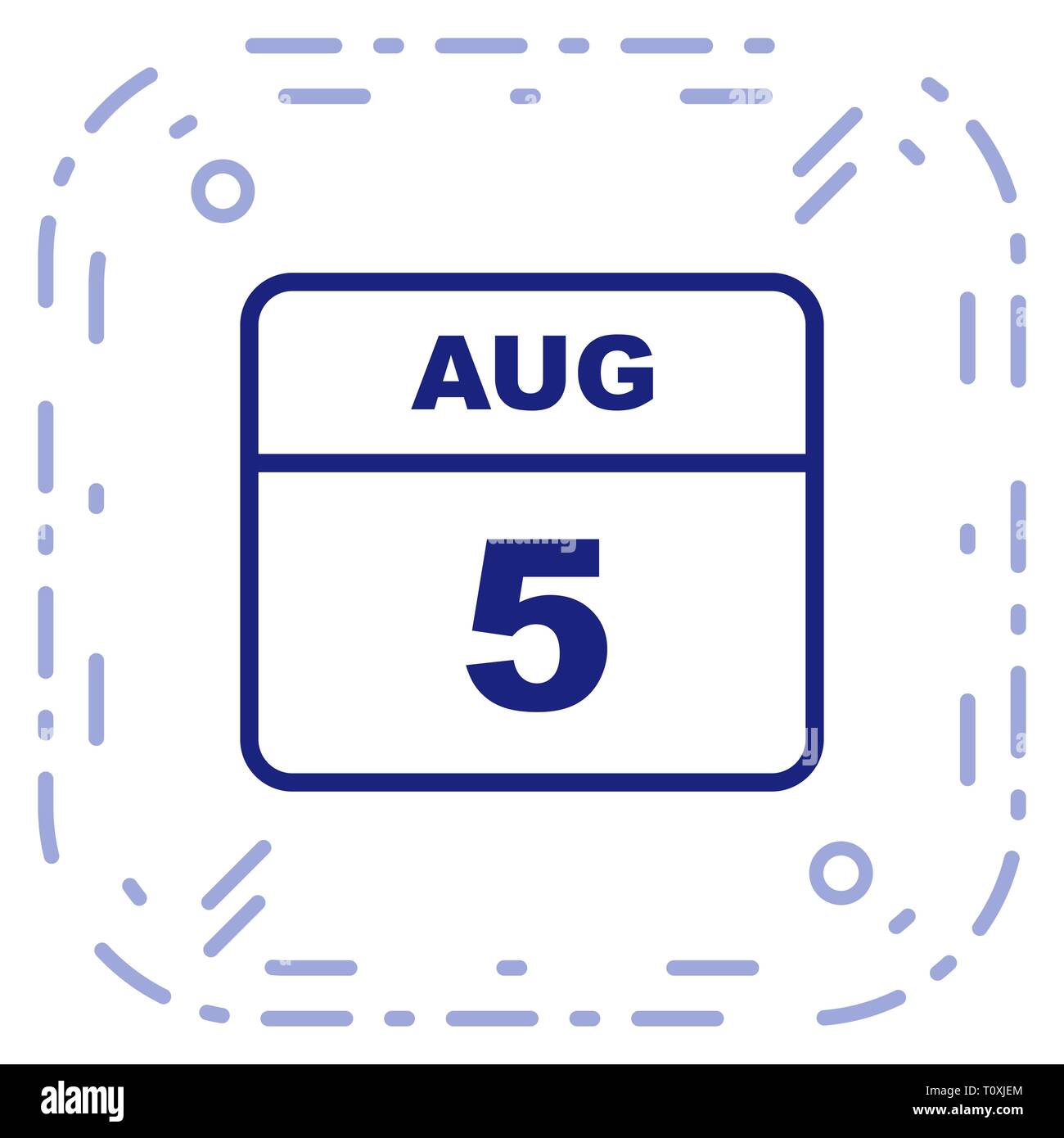 August 5th Date on a Single Day Calendar Stock Photo - Alamy