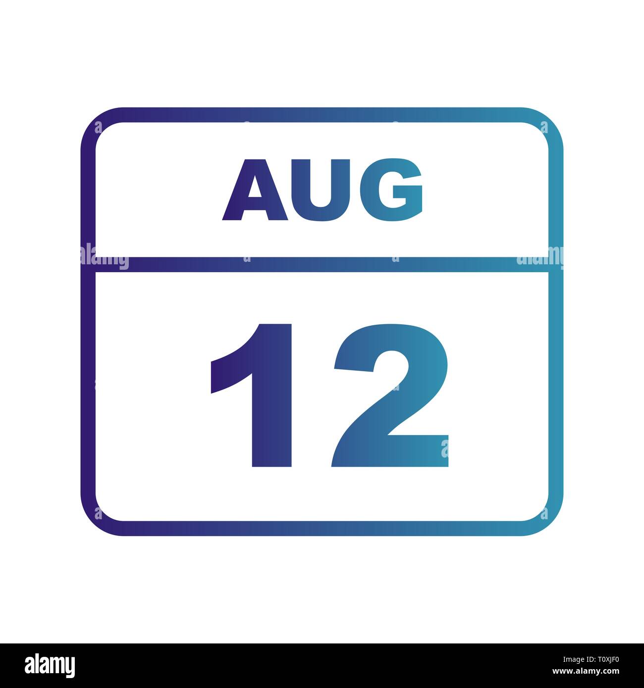 August 12th Date on a Single Day Calendar Stock Photo - Alamy