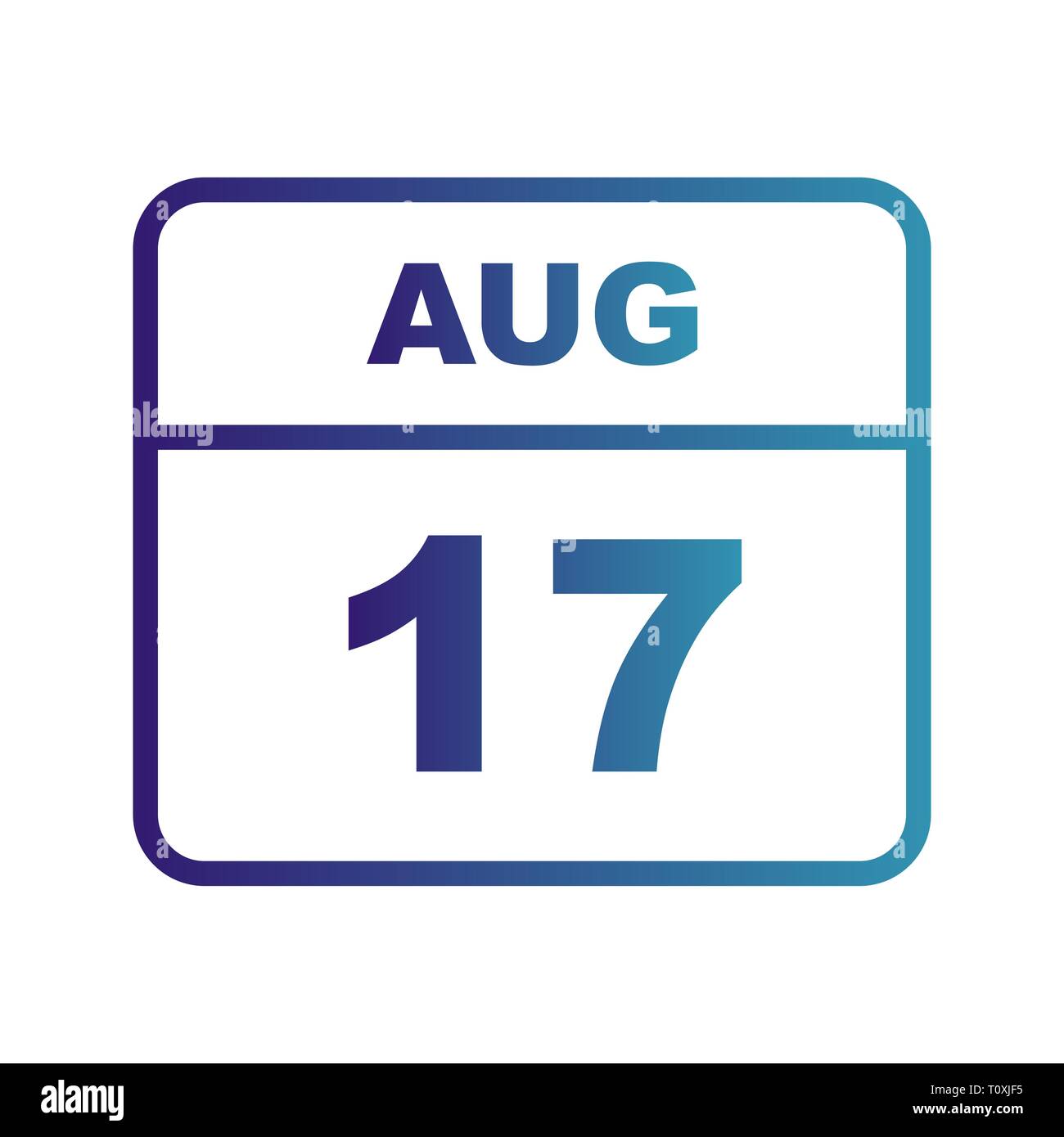 August 17th Date on a Single Day Calendar Stock Photo - Alamy