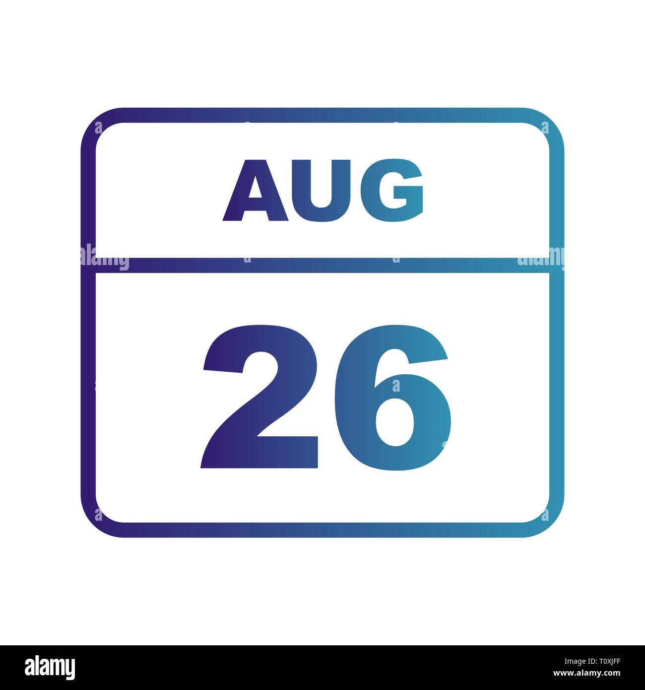 August 26th Date on a Single Day Calendar Stock Photo - Alamy