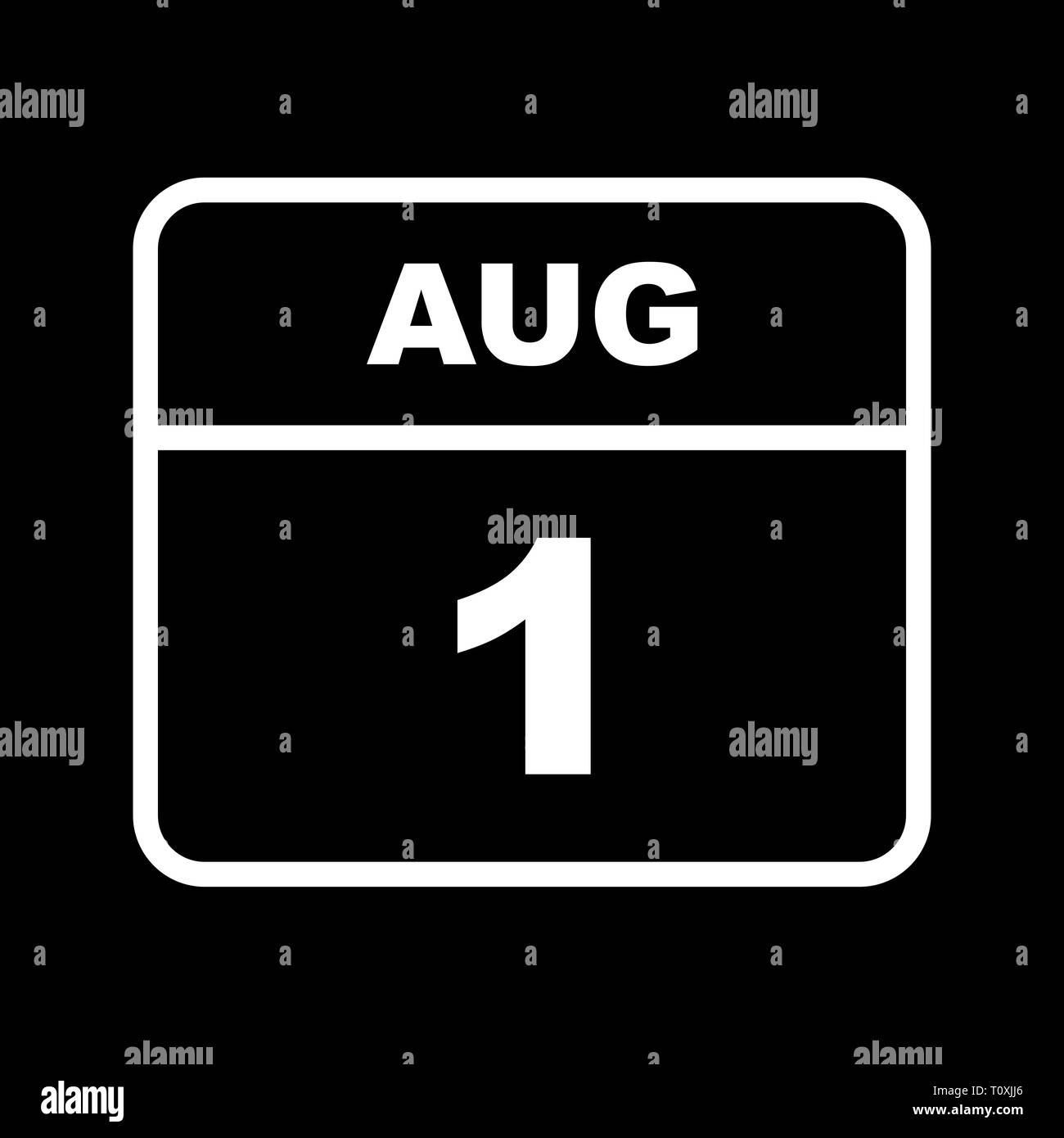 1 august calendar Black and White Stock Photos & Images - Alamy