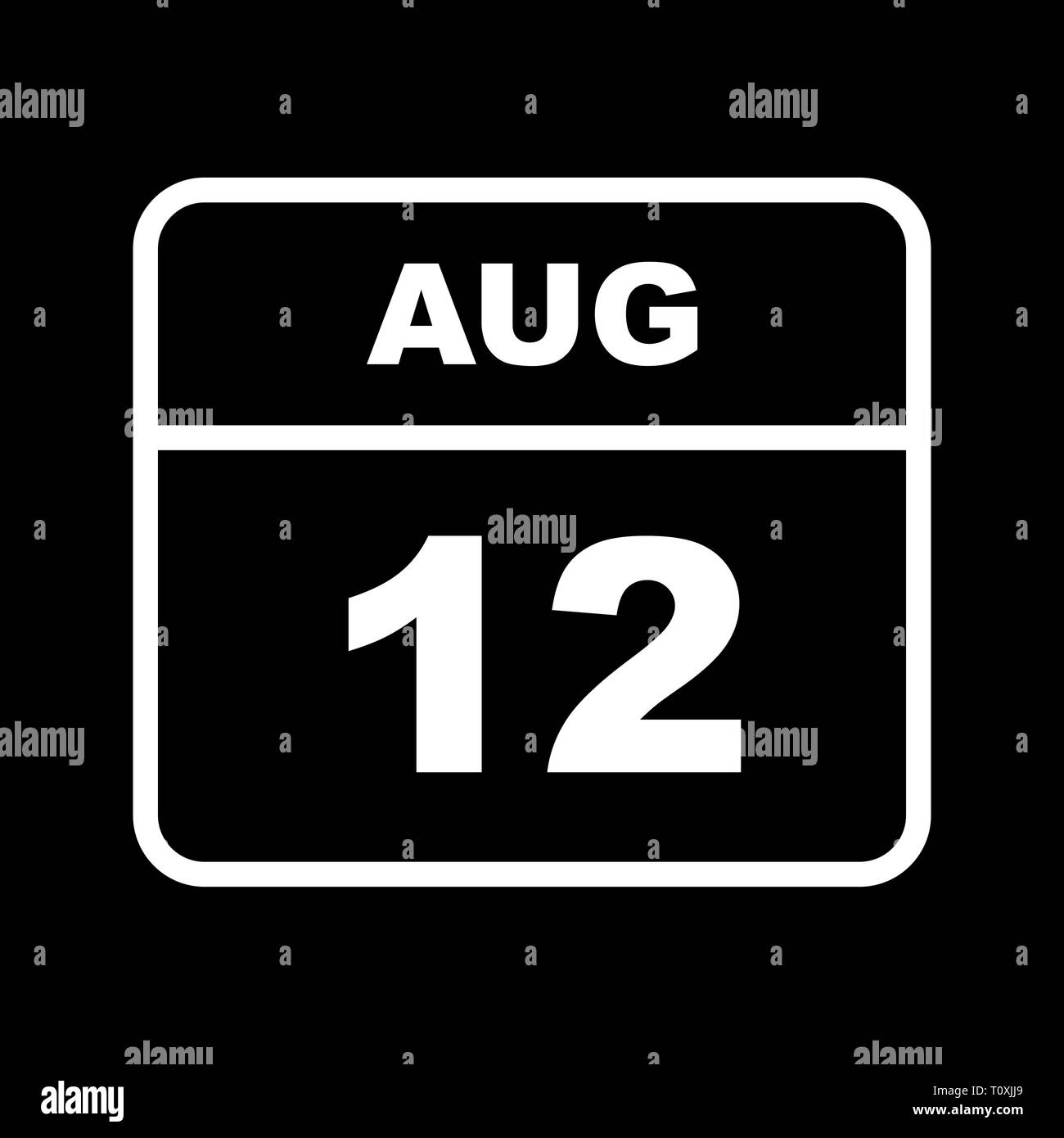 August 12th Date on a Single Day Calendar Stock Photo - Alamy