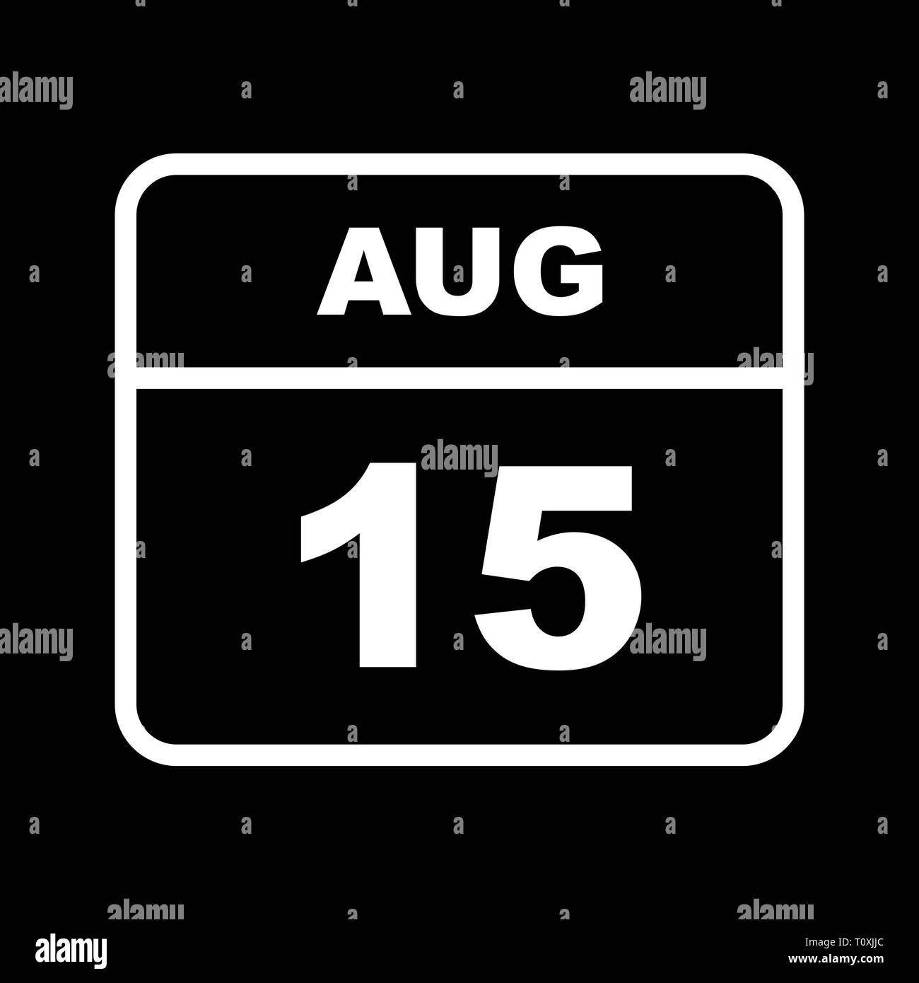 15 august calendar Black and White Stock Photos & Images - Alamy