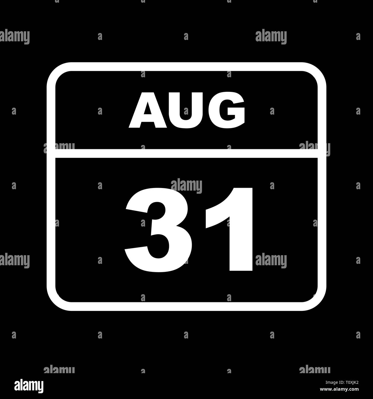 August 31st Date on a Single Day Calendar Stock Photo - Alamy