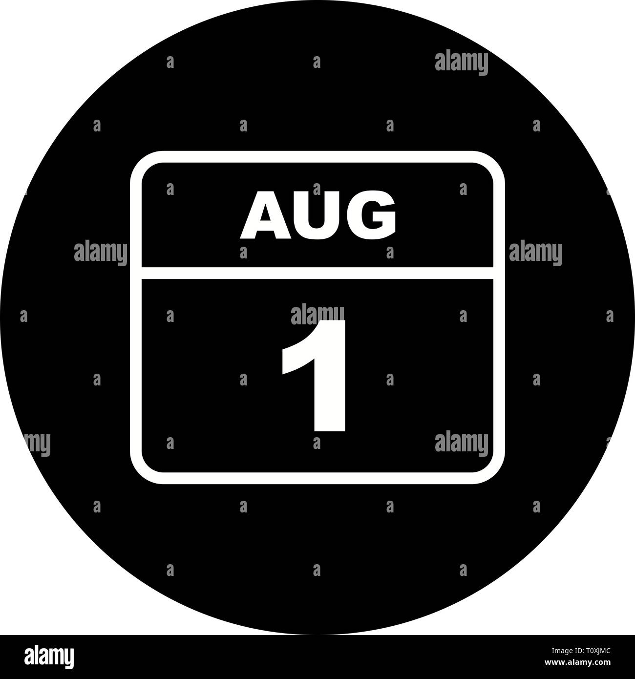 1 august calendar Black and White Stock Photos & Images - Alamy