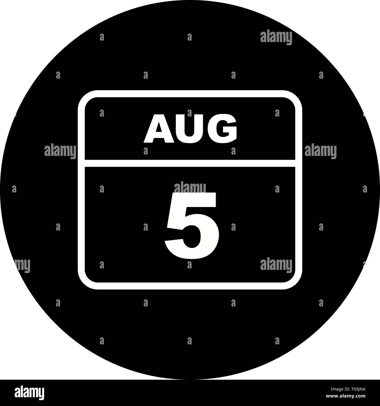 August 5th Date on a Single Day Calendar Stock Photo - Alamy