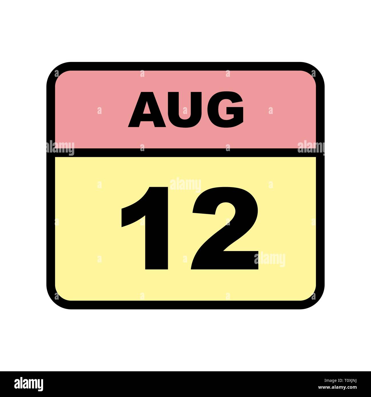 August 12th Date on a Single Day Calendar Stock Photo - Alamy