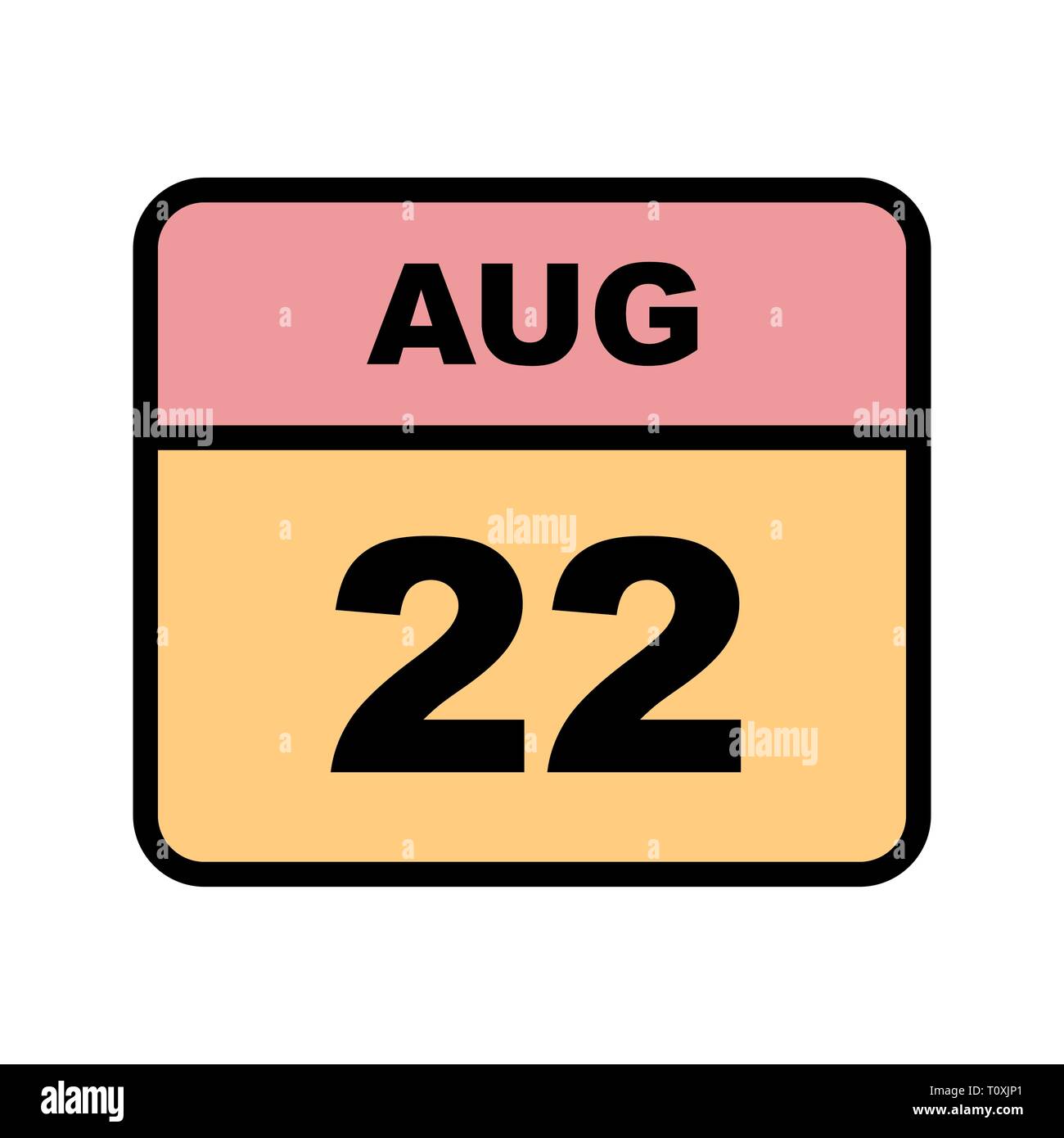 August 22nd Date on a Single Day Calendar Stock Photo - Alamy