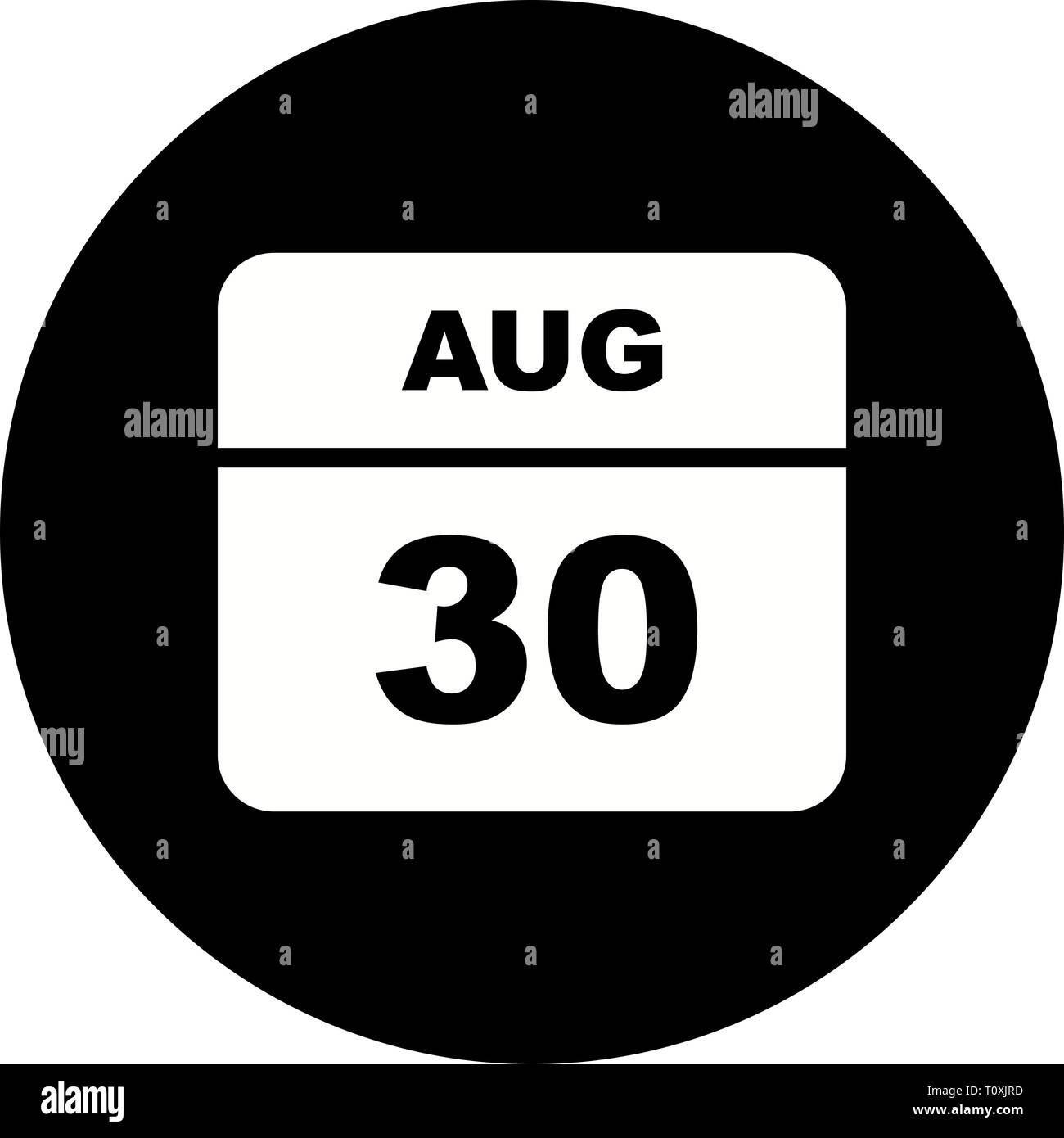 August 30th Date on a Single Day Calendar Stock Photo - Alamy