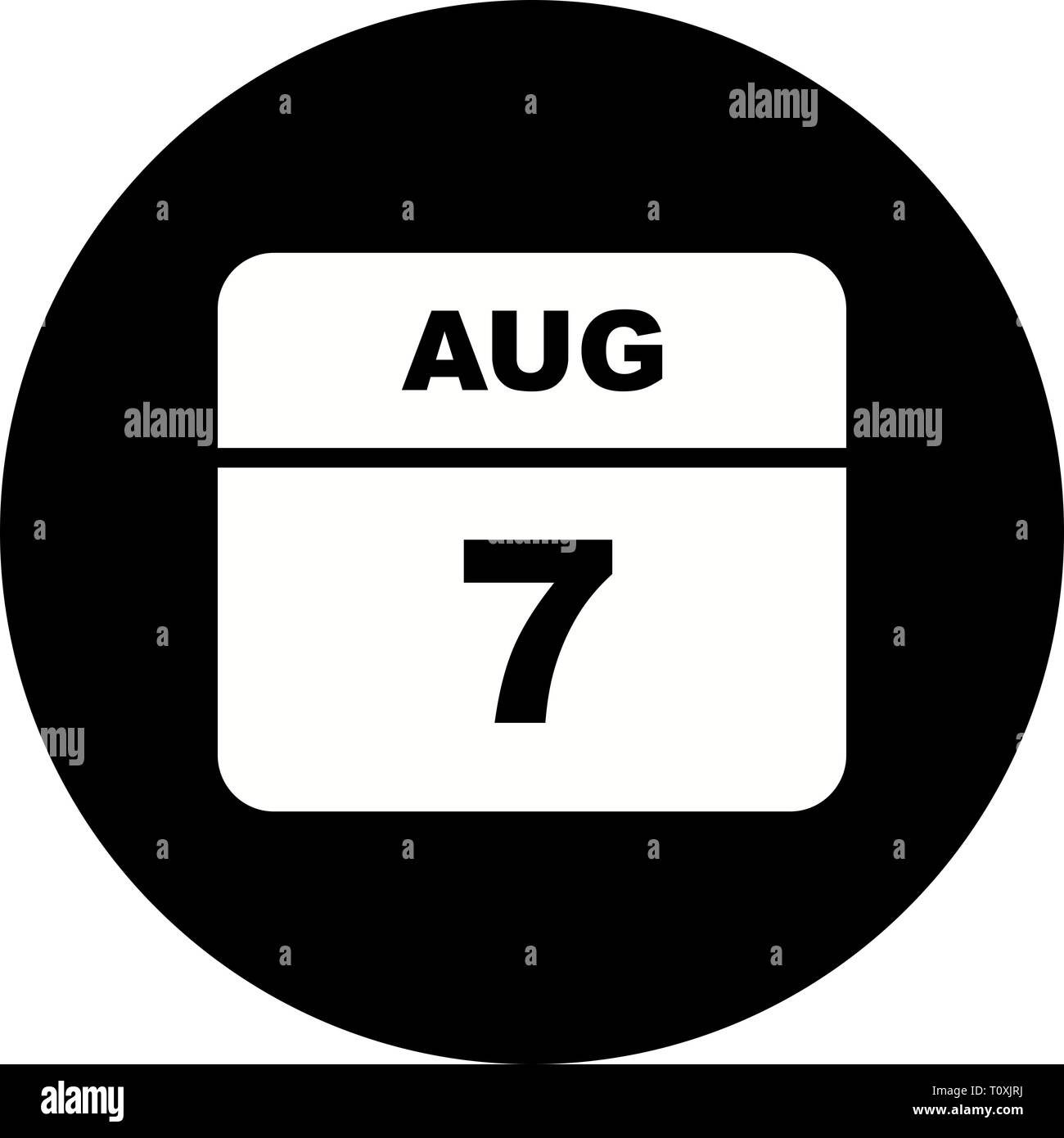 August 7th Date on a Single Day Calendar Stock Photo - Alamy