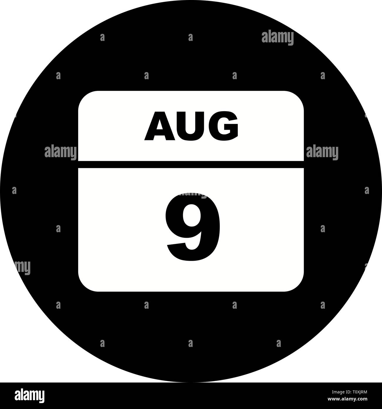 August 9th Date on a Single Day Calendar Stock Photo - Alamy