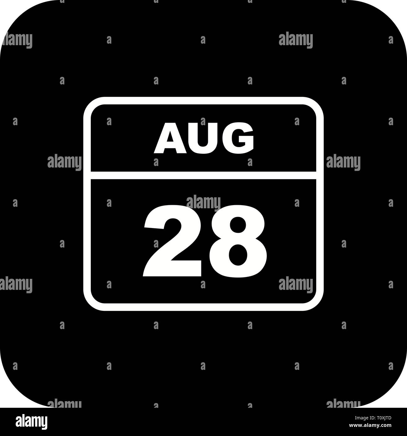 August 28th Date on a Single Day Calendar Stock Photo - Alamy
