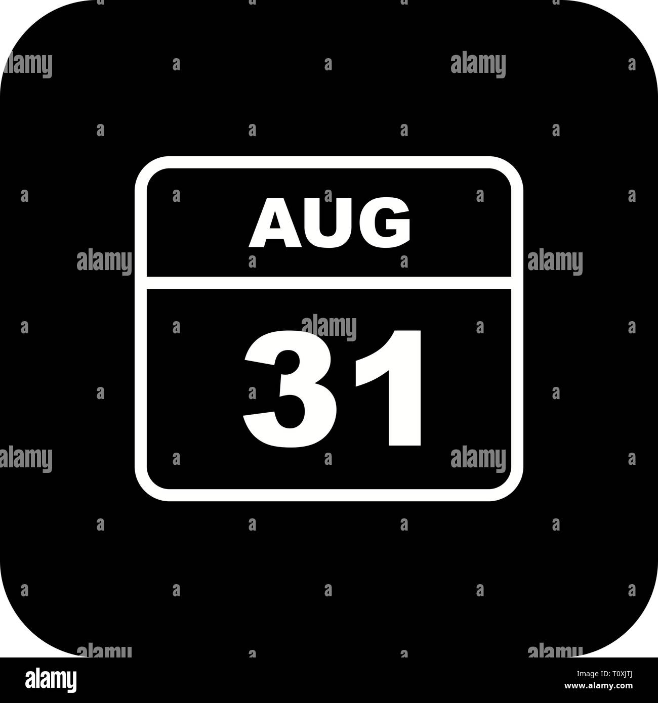 August 31st calendar Black and White Stock Photos & Images - Alamy