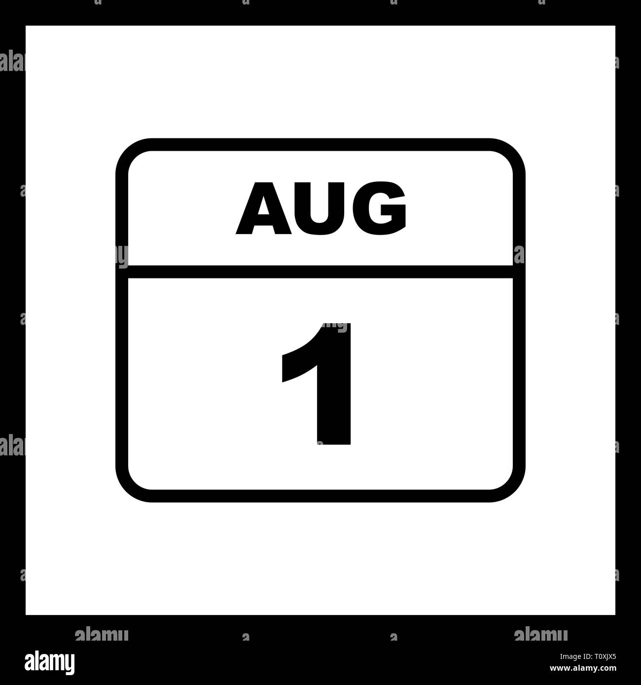 1 august calendar Black and White Stock Photos & Images - Alamy