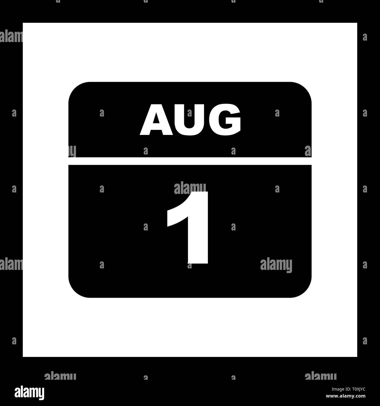 1 august calendar Black and White Stock Photos & Images - Alamy