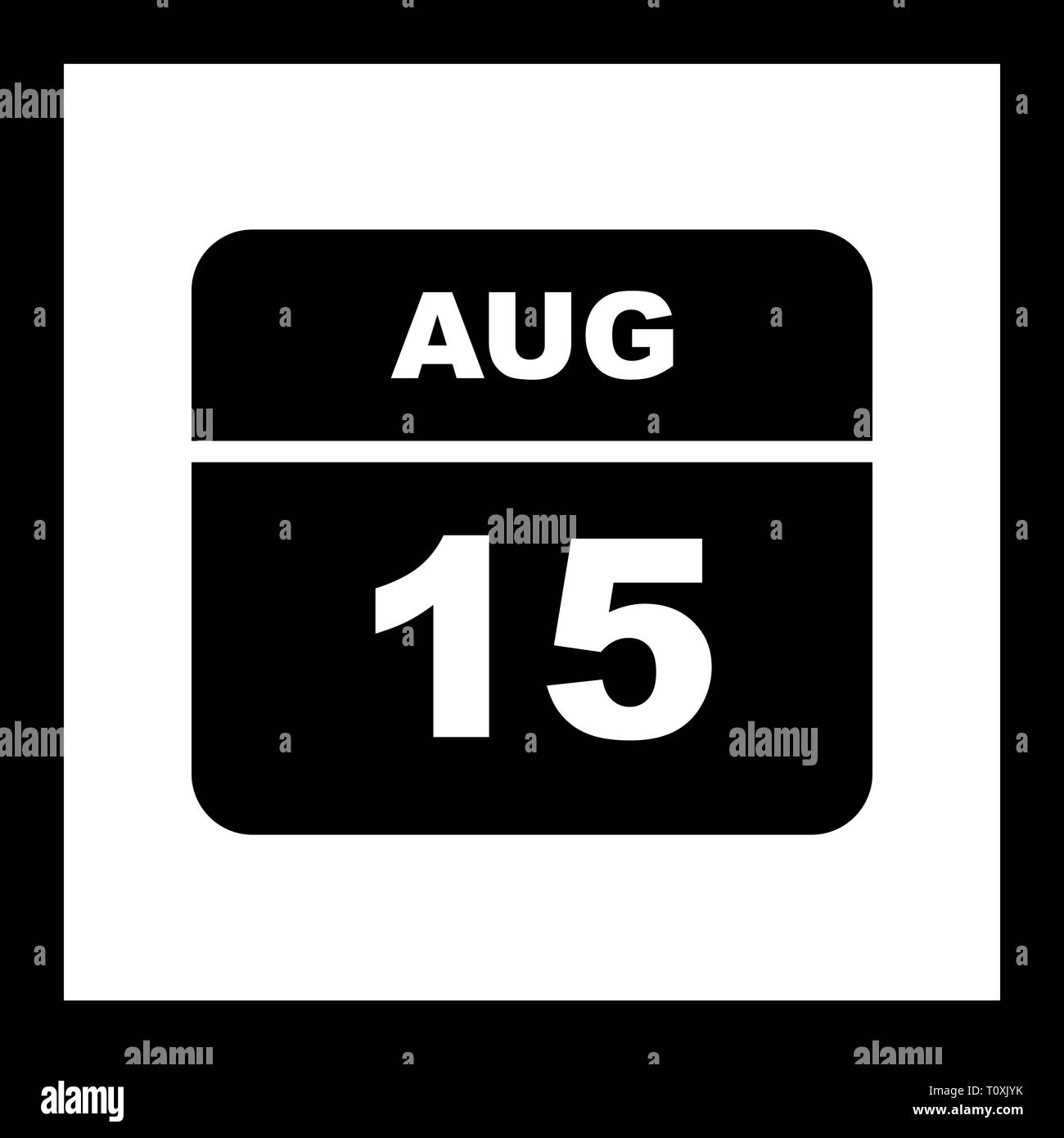 15 august calendar Black and White Stock Photos & Images - Alamy