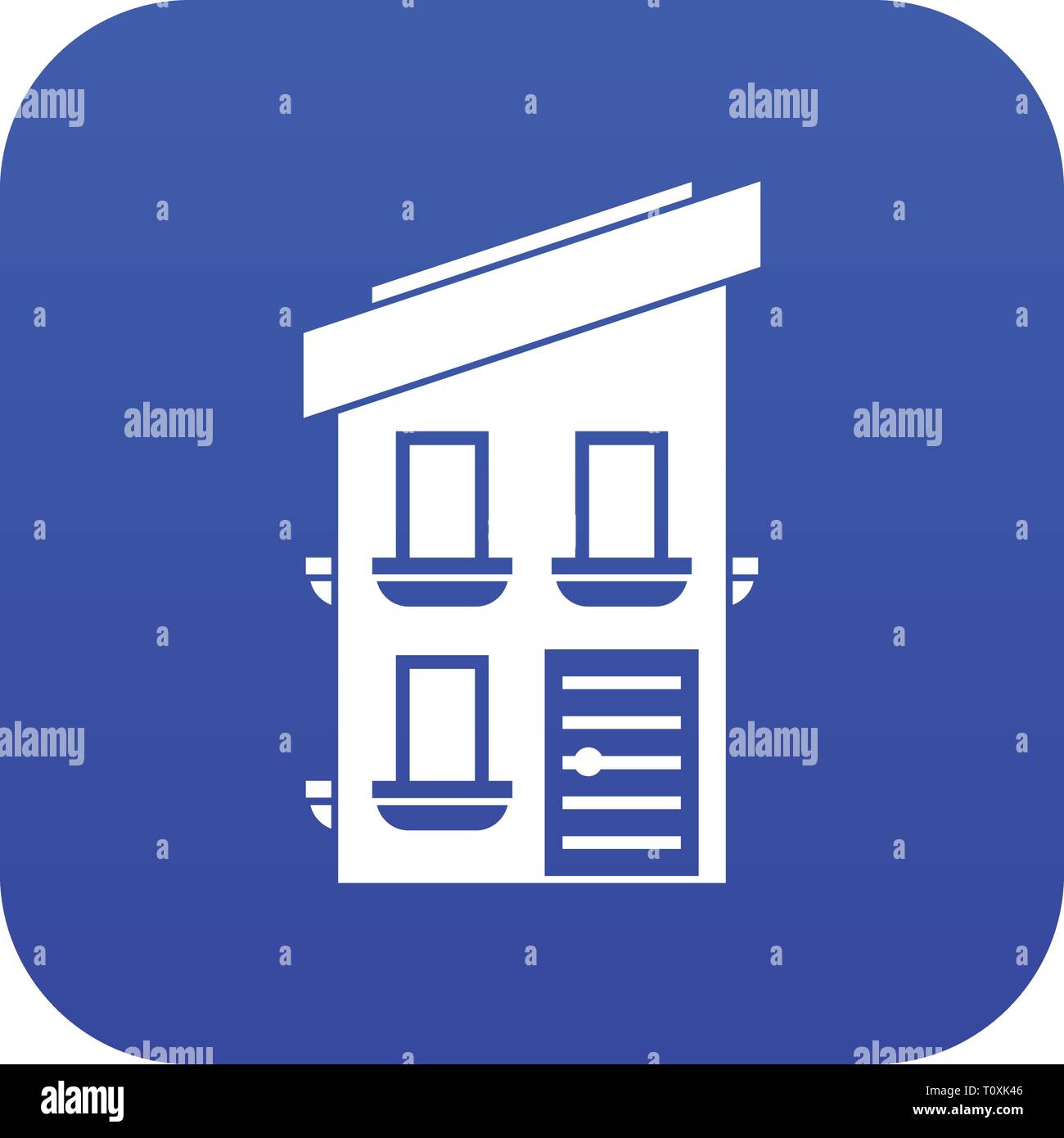 Two-storey house icon digital blue Stock Vector Image & Art - Alamy