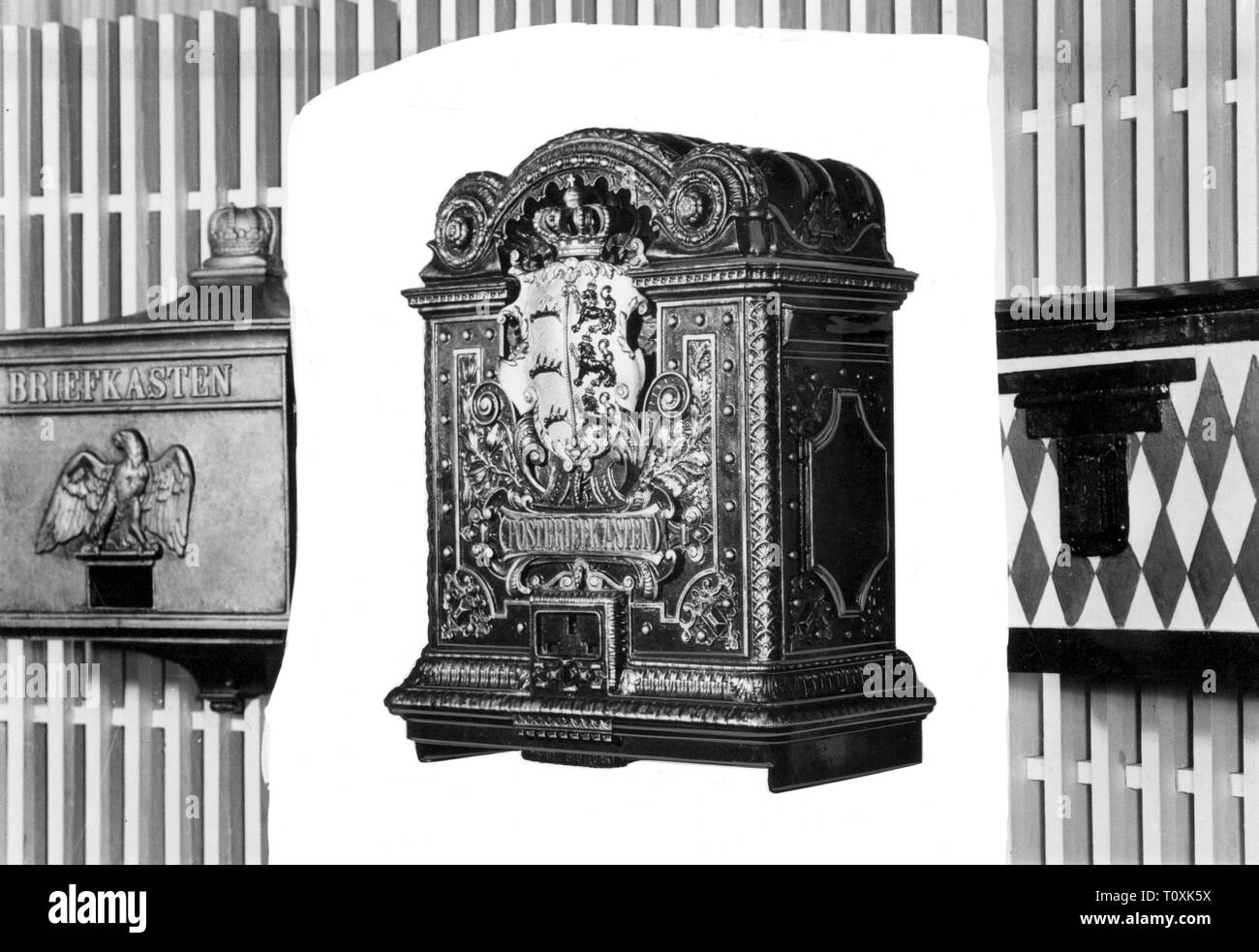 mail, letter boxes, letter-box of the Royal Wuerttembergian mail, 2nd ...