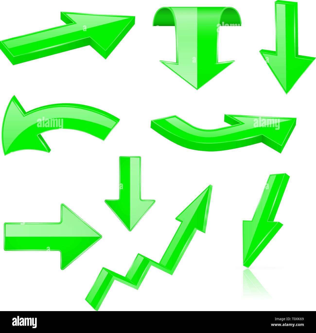 Green curved arrow hi-res stock photography and images - Alamy