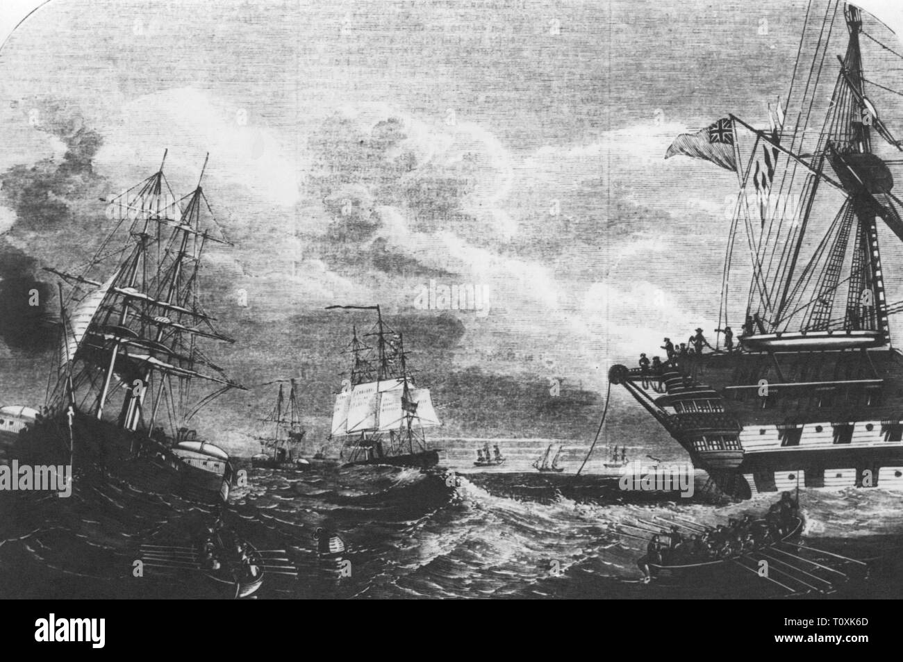 Laying transatlantic telegraph cable hi-res stock photography and ...