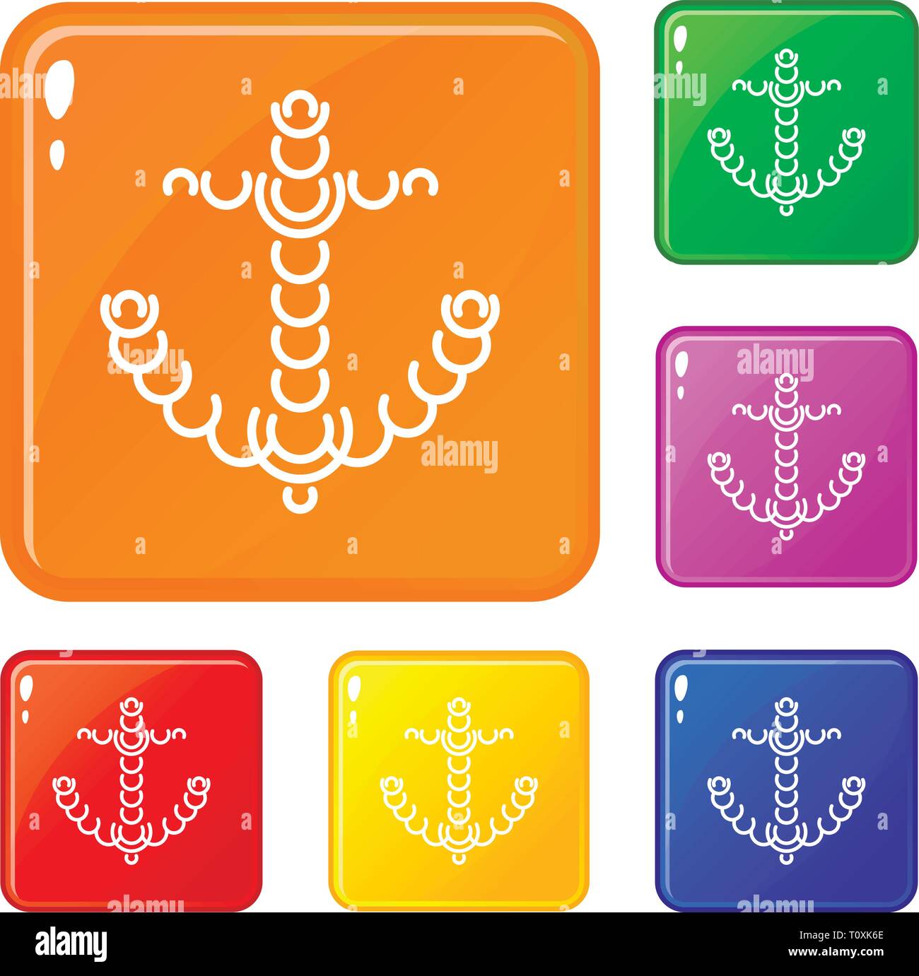 Circle anchor icons set vector color Stock Vector Image & Art - Alamy