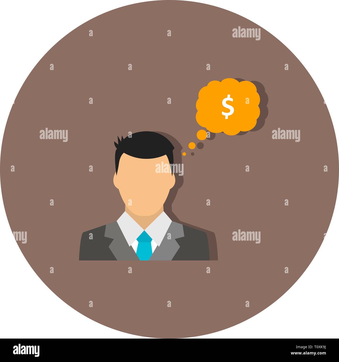 Illustration Business thinking Icon Stock Photo - Alamy