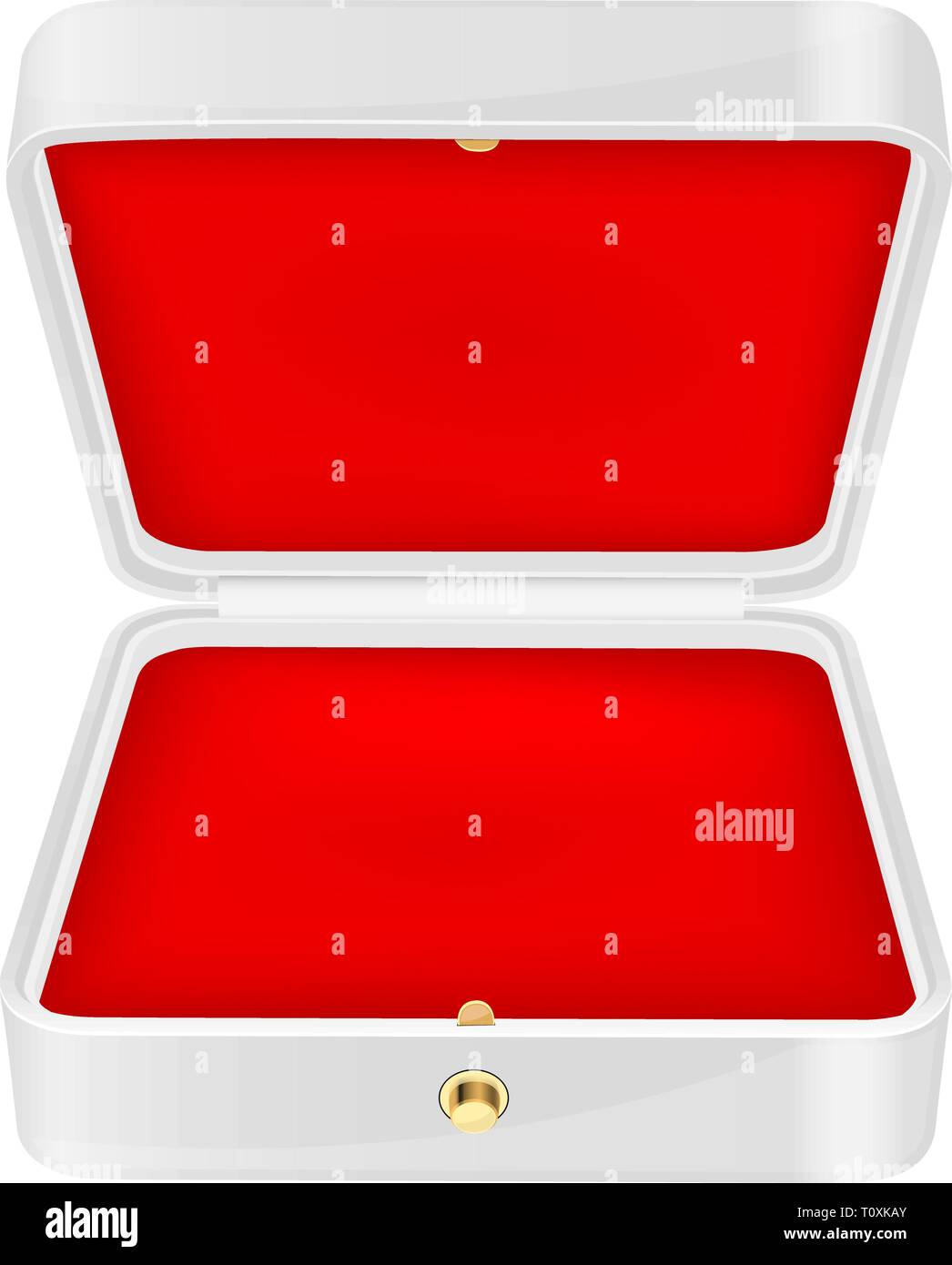 Open white jewelry box with red velvet lining Stock Vector Image & Art ...