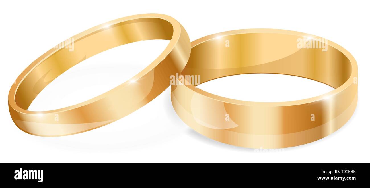 Two golden wedding rings Stock Vector Images - Alamy