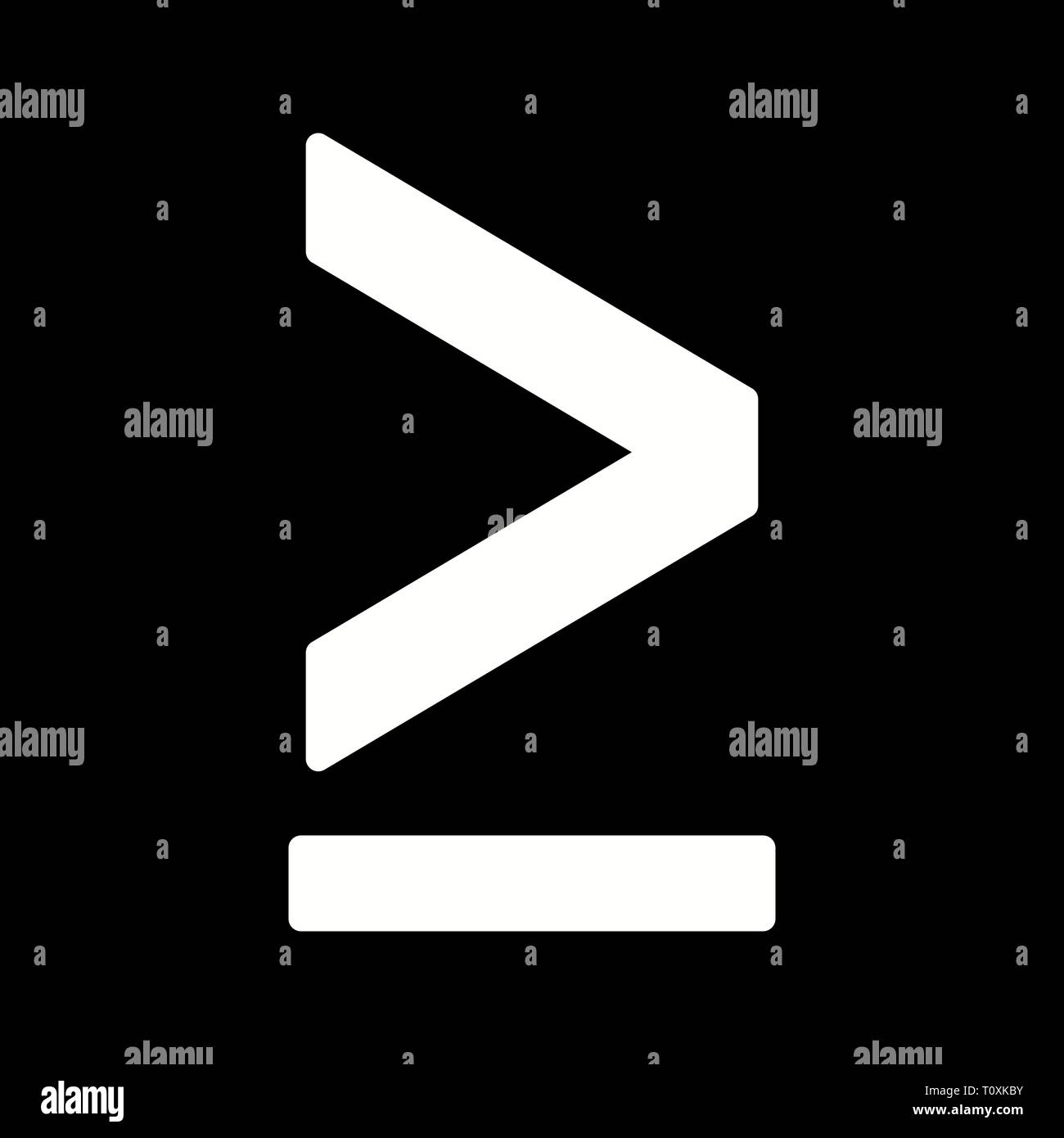 Illustration Greaterthen Icon Stock Photo - Alamy