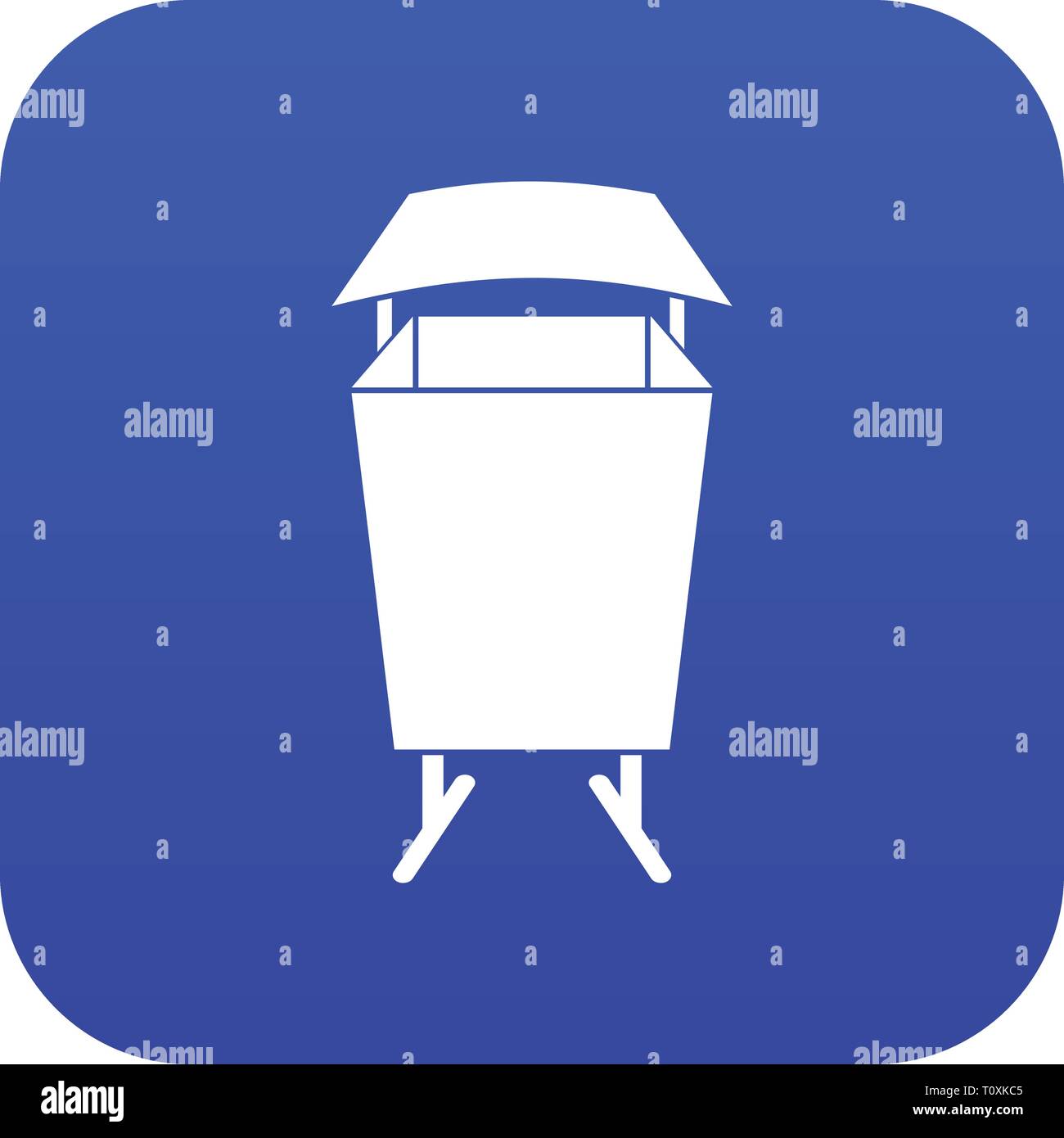 Litter waste bin icon digital blue Stock Vector Image & Art - Alamy