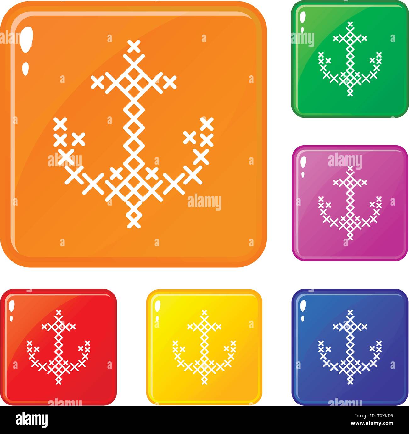 Crossed anchor icons set vector color Stock Vector Image & Art - Alamy