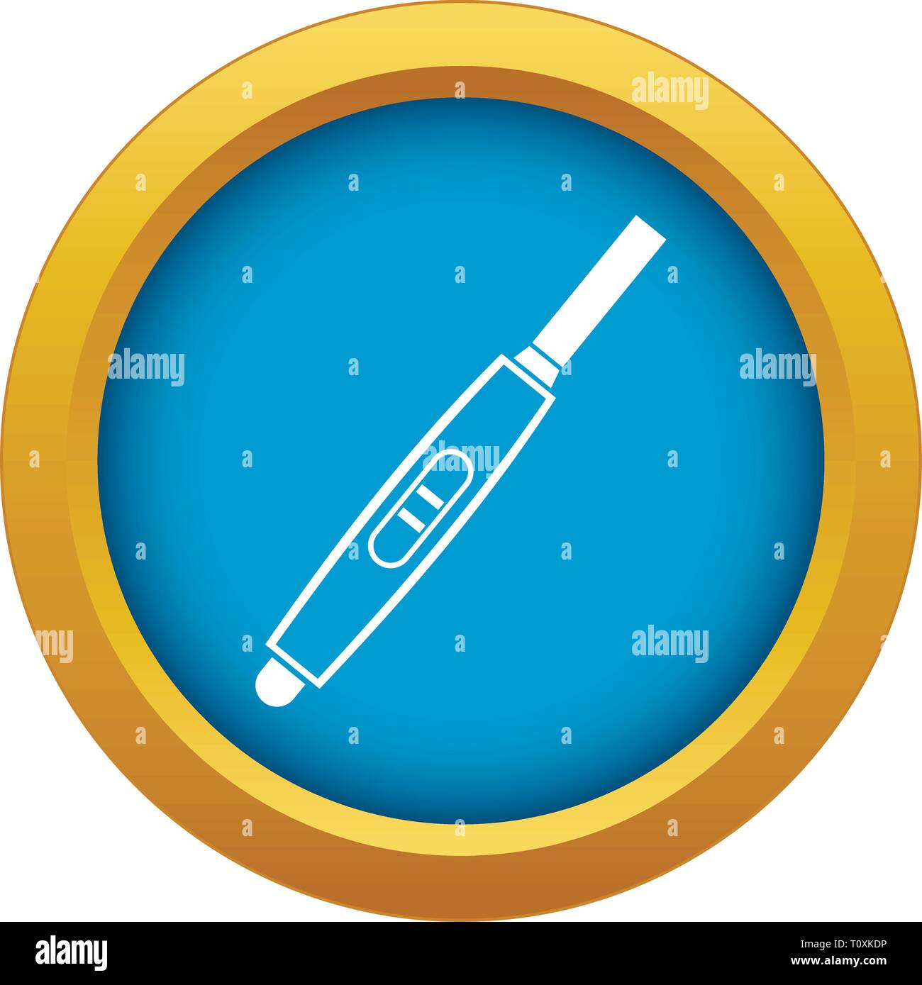 Pregnancy test with positive pregnant icon blue vector isolated Stock ...