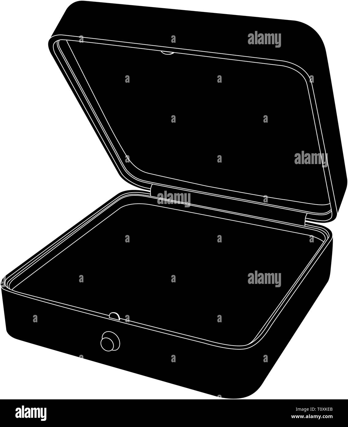 Jewelry box. Empty open gift box. Black icon Stock Vector Image & Art ...