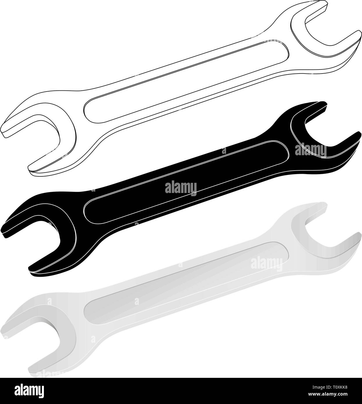 Wrench outline Black and White Stock Photos & Images - Alamy