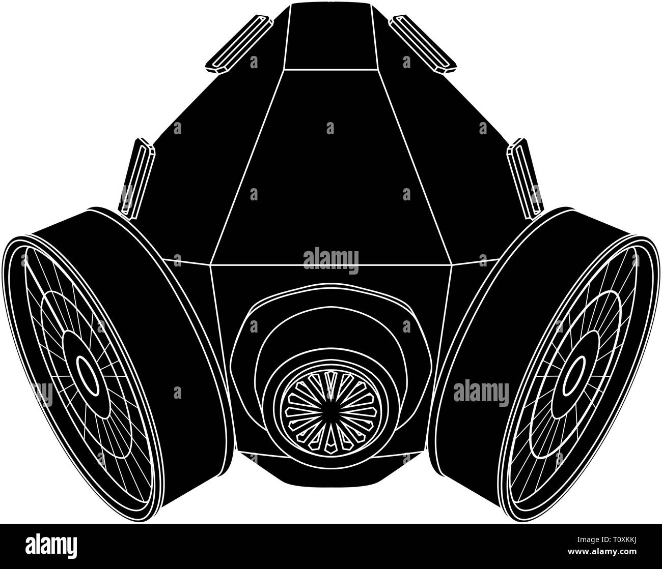 Gas mask. Black drawing Stock Vector Image & Art - Alamy