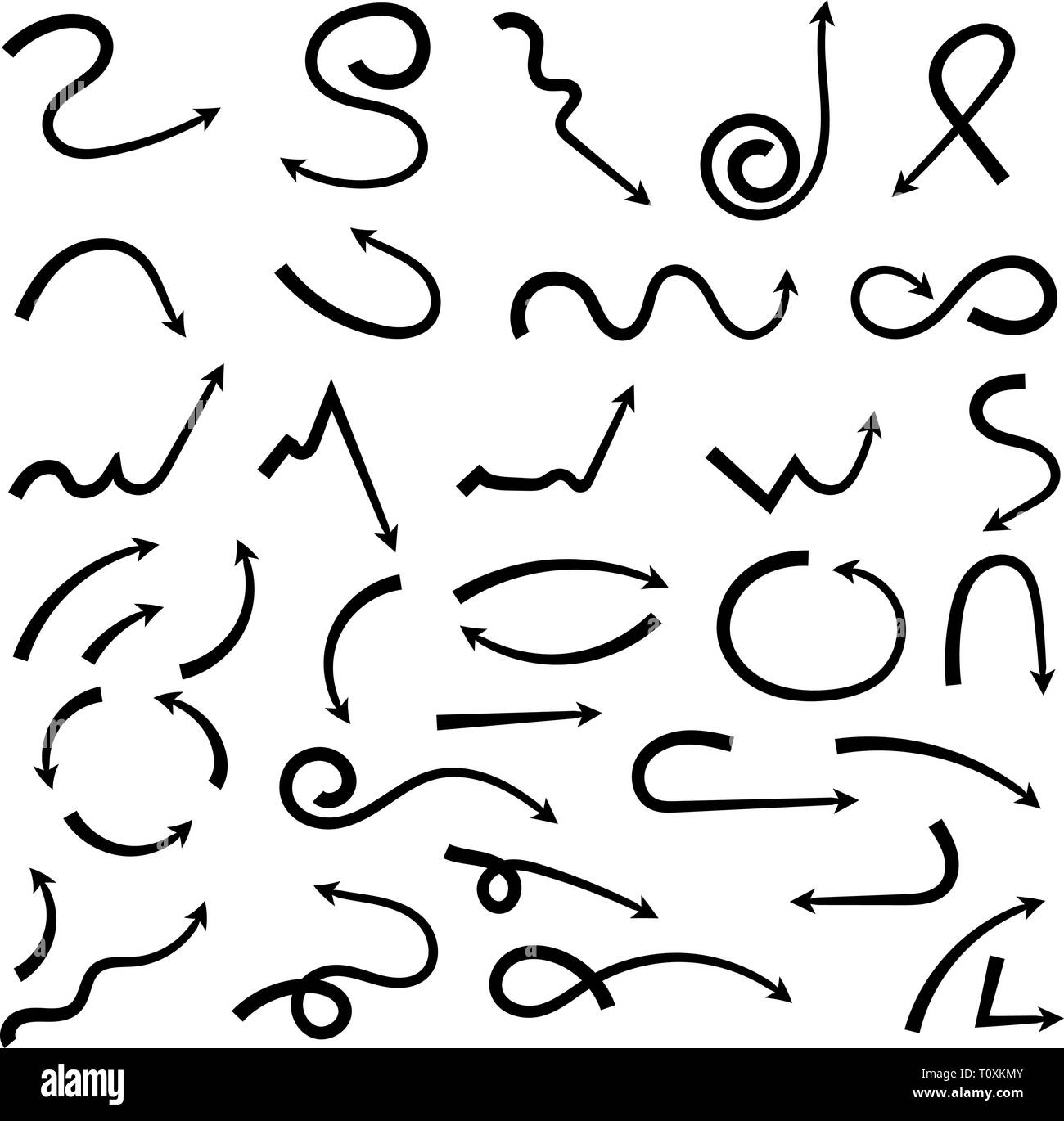 Arrows. Black hand drawn signs Stock Vector Image & Art - Alamy