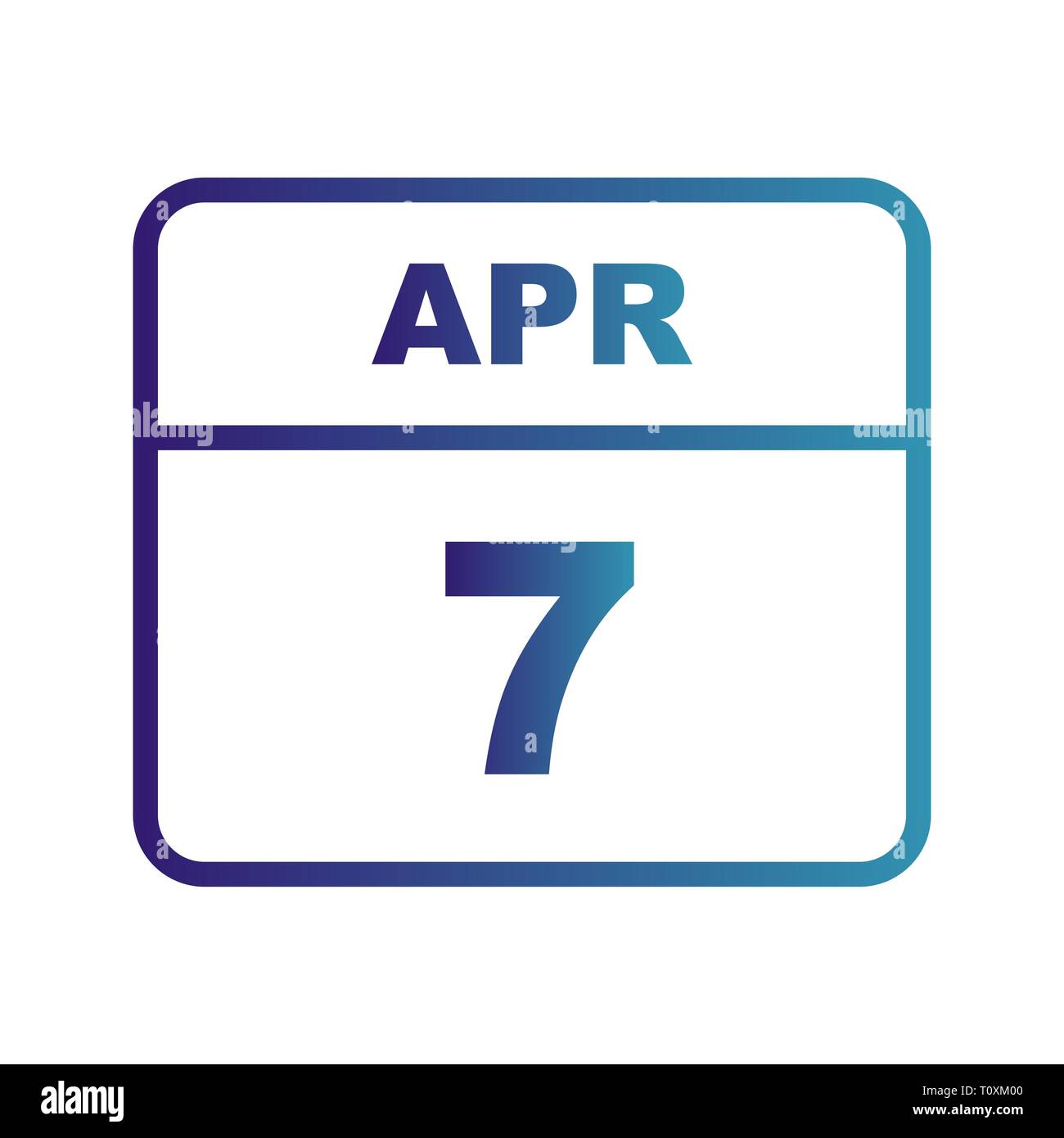 April 7th Date on a Single Day Calendar Stock Photo - Alamy