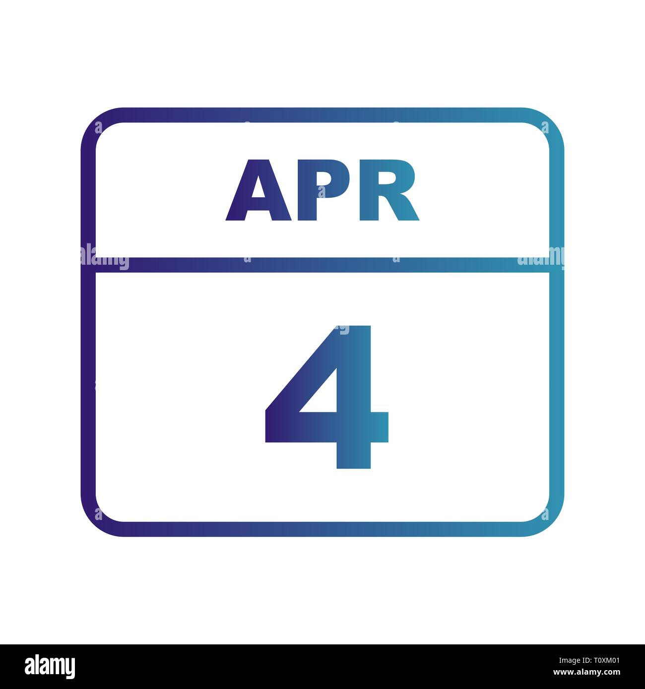 April 4th Date on a Single Day Calendar Stock Photo - Alamy