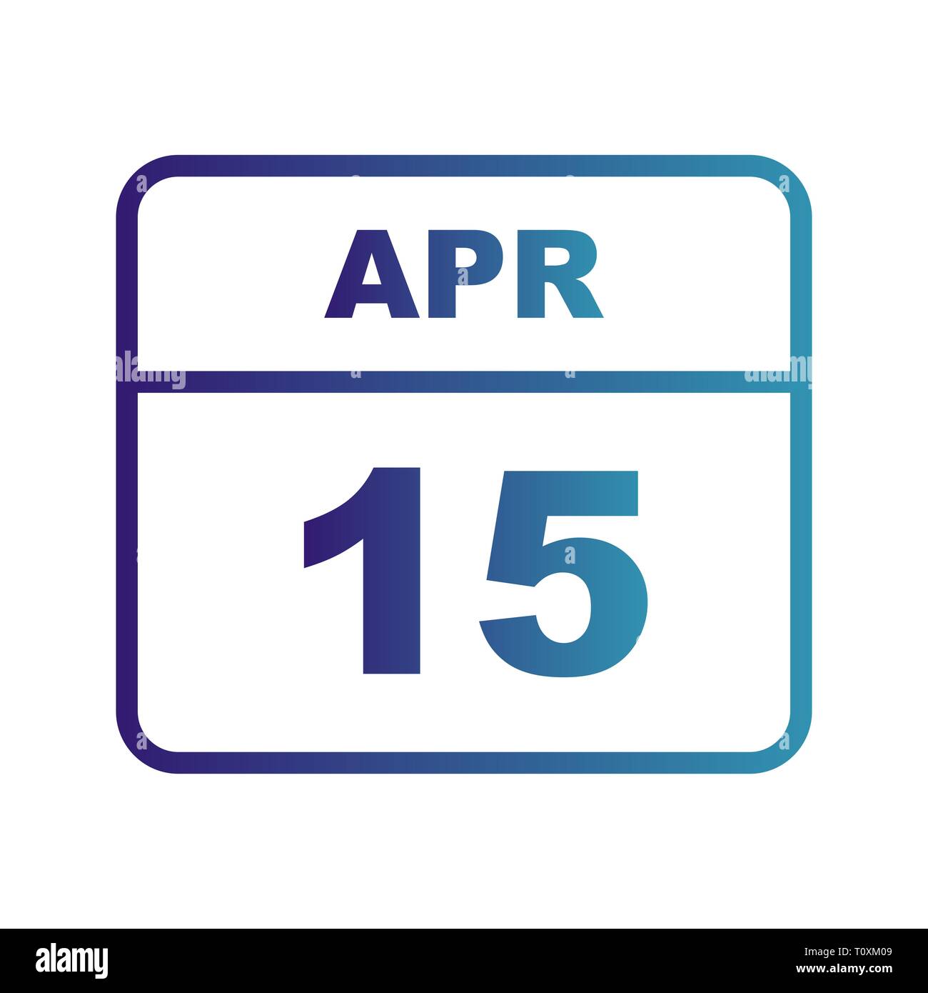 April 15th Date on a Single Day Calendar Stock Photo - Alamy