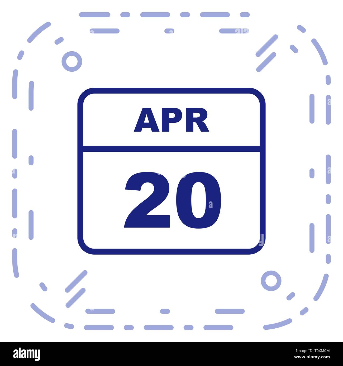 April 20th Date on a Single Day Calendar Stock Photo - Alamy