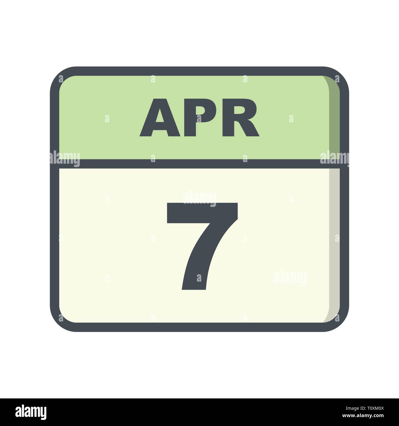 April 7th Date on a Single Day Calendar Stock Photo - Alamy