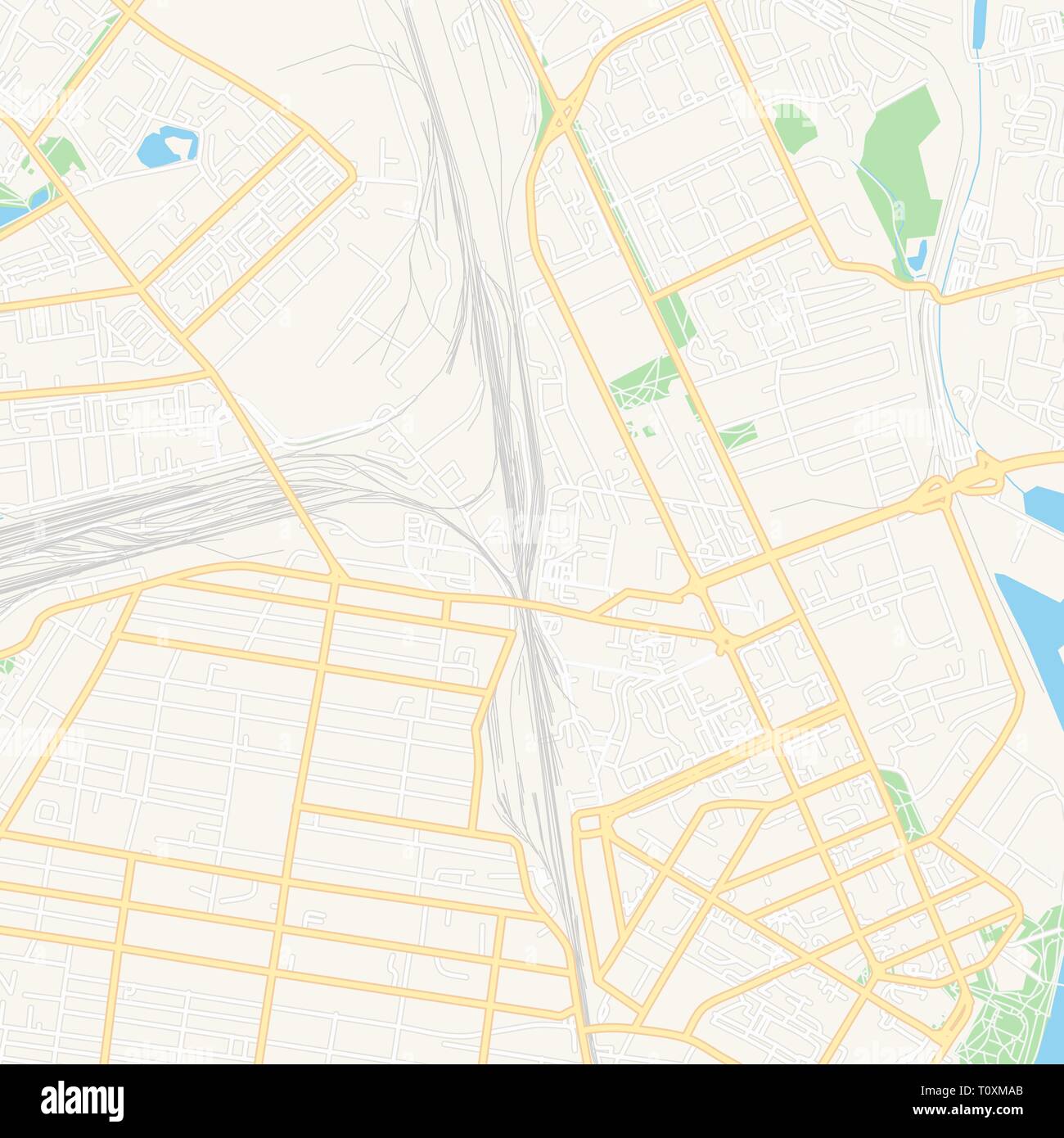 Printable map of Gomel, Belarus with main and secondary roads and ...