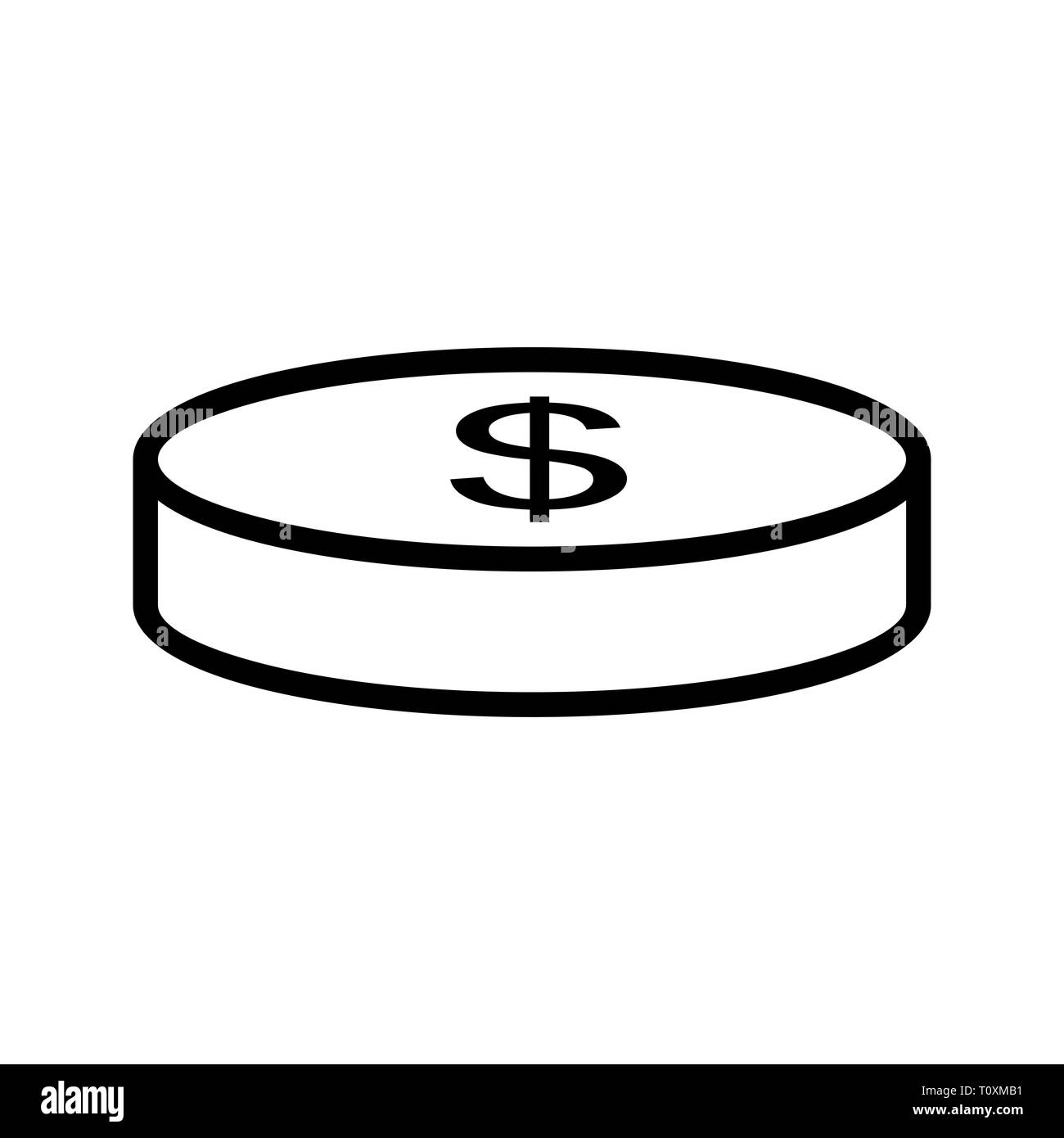 Illustration Coin Icon Stock Photo - Alamy