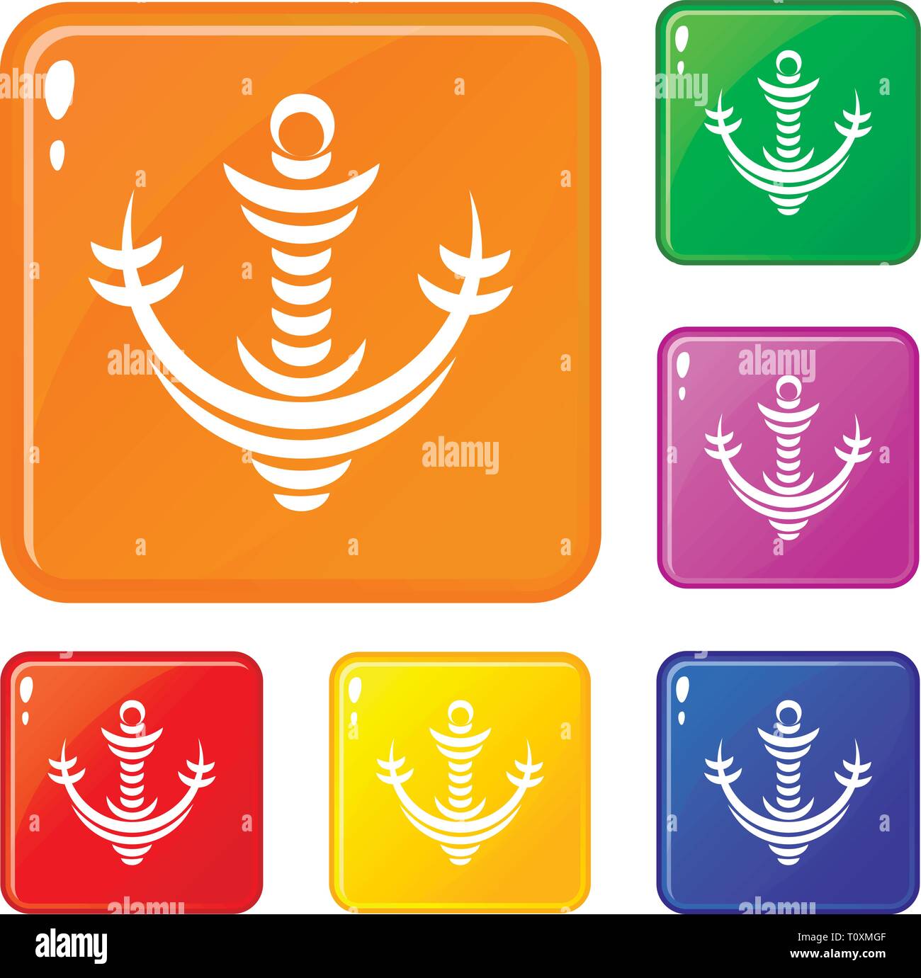 Wave anchor icons set vector color Stock Vector Image & Art - Alamy