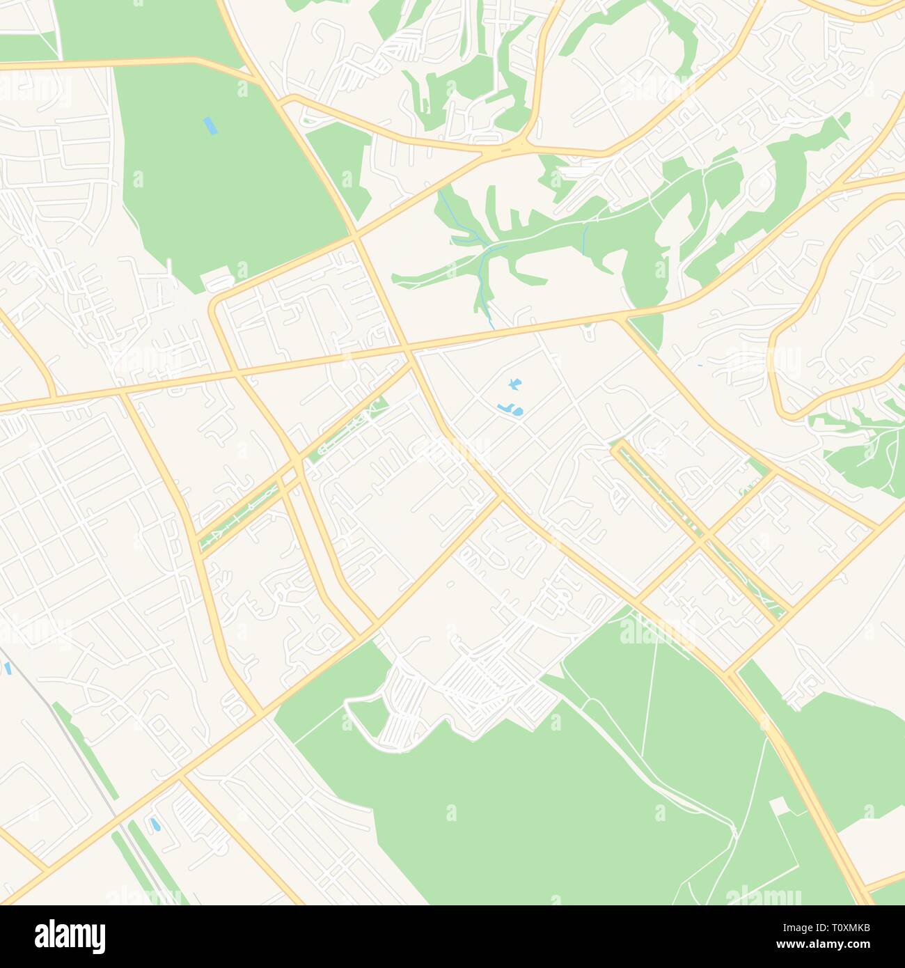 Printable map of Mazyr, Belarus with main and secondary roads and ...