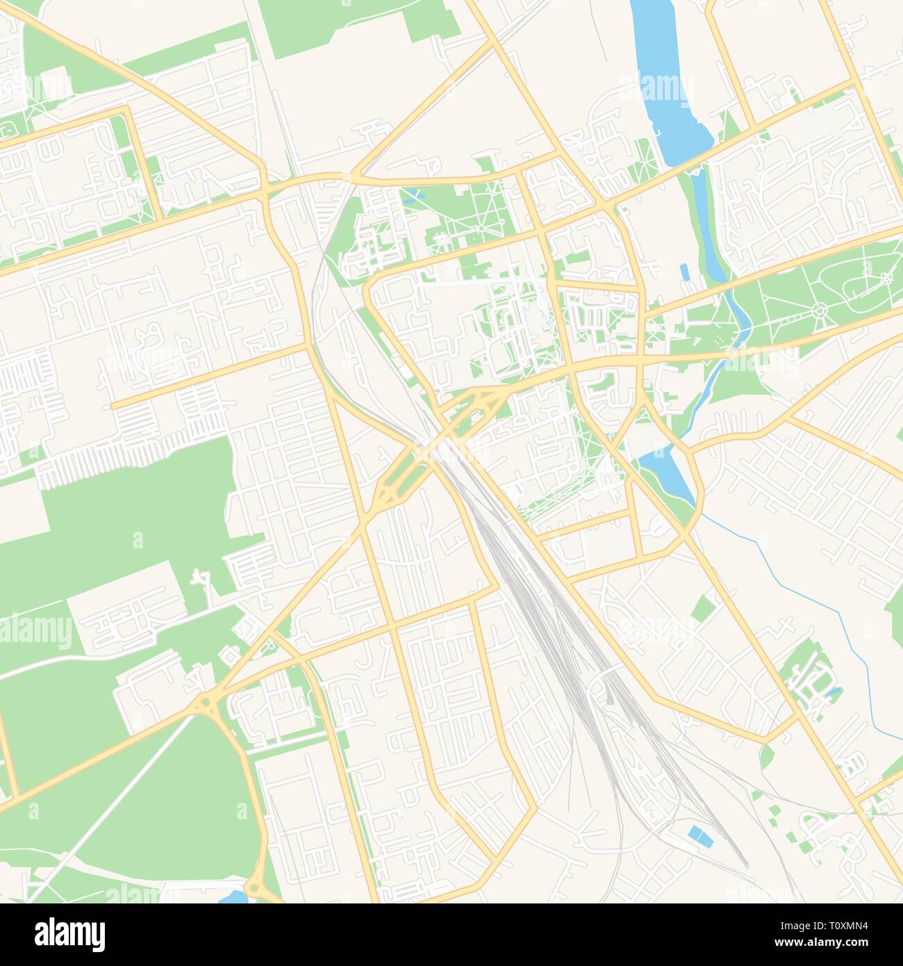 Printable map of Lida, Belarus with main and secondary roads and larger ...