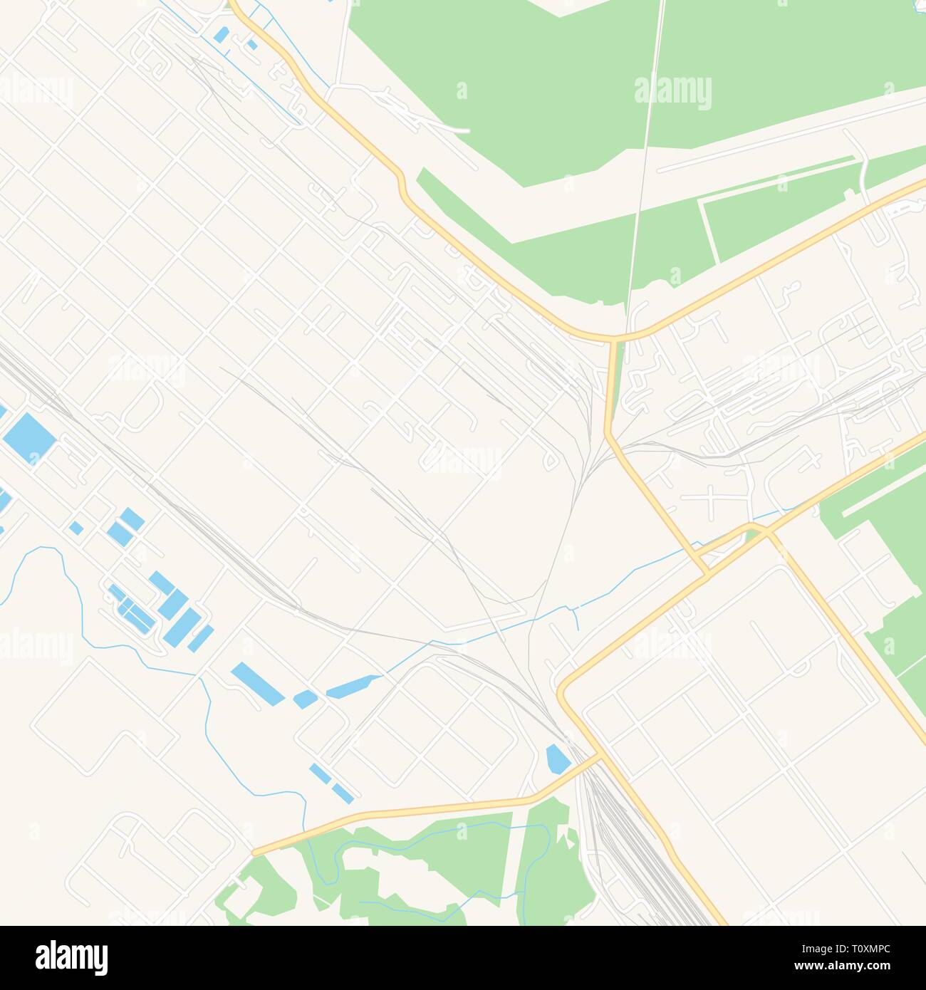 Printable map of Novopolotsk, Belarus with main and secondary roads and ...